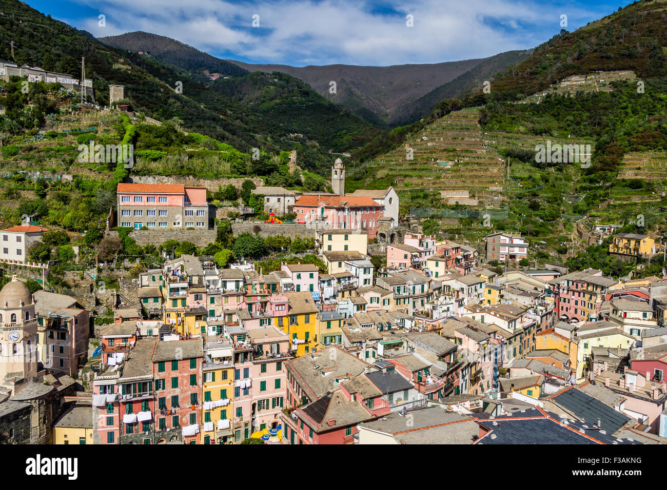 Beautiful Vernazza village in Cinque Terre National Park, Italy Stock ...