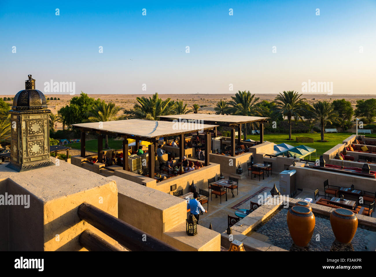 The Al Sarab rooftop lounge at the Bab Al Shams Resort Stock Photo - Alamy