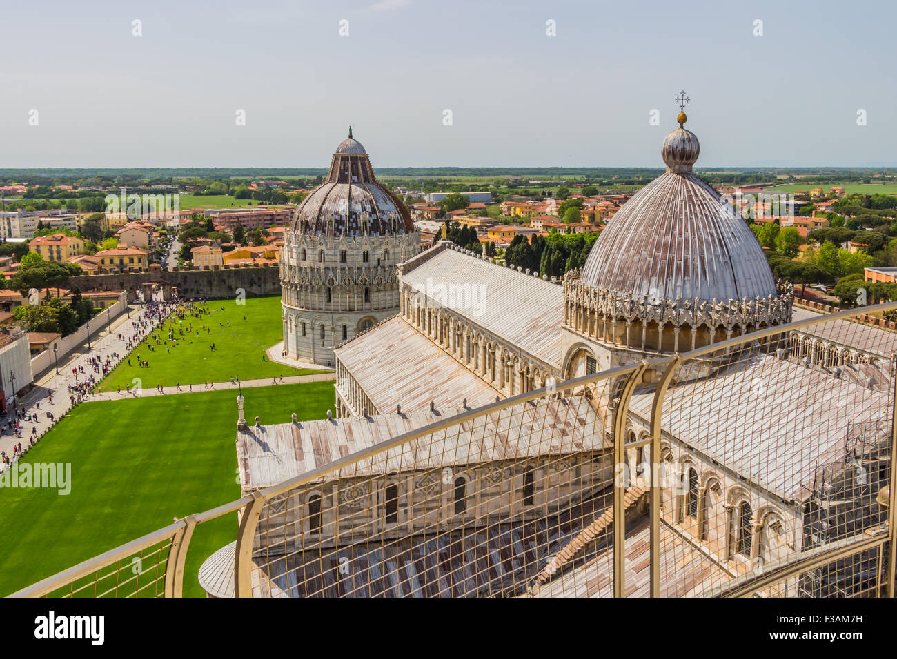 Leaning tower and Pisa cathedral in a summer day in Pisa, Italy Stock ...