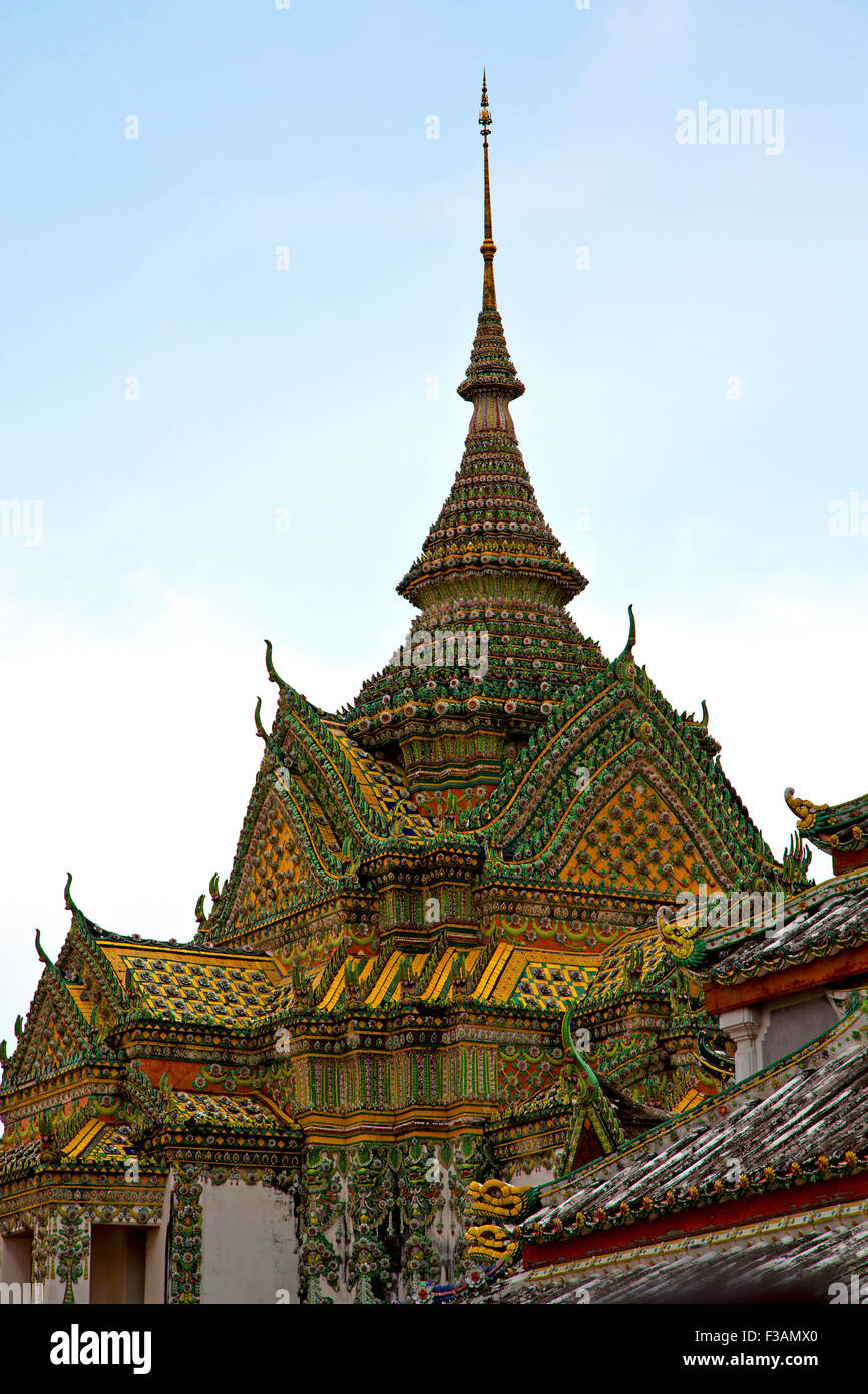 thailand asia in bangkok rain temple abstract cross colors roof wat ...