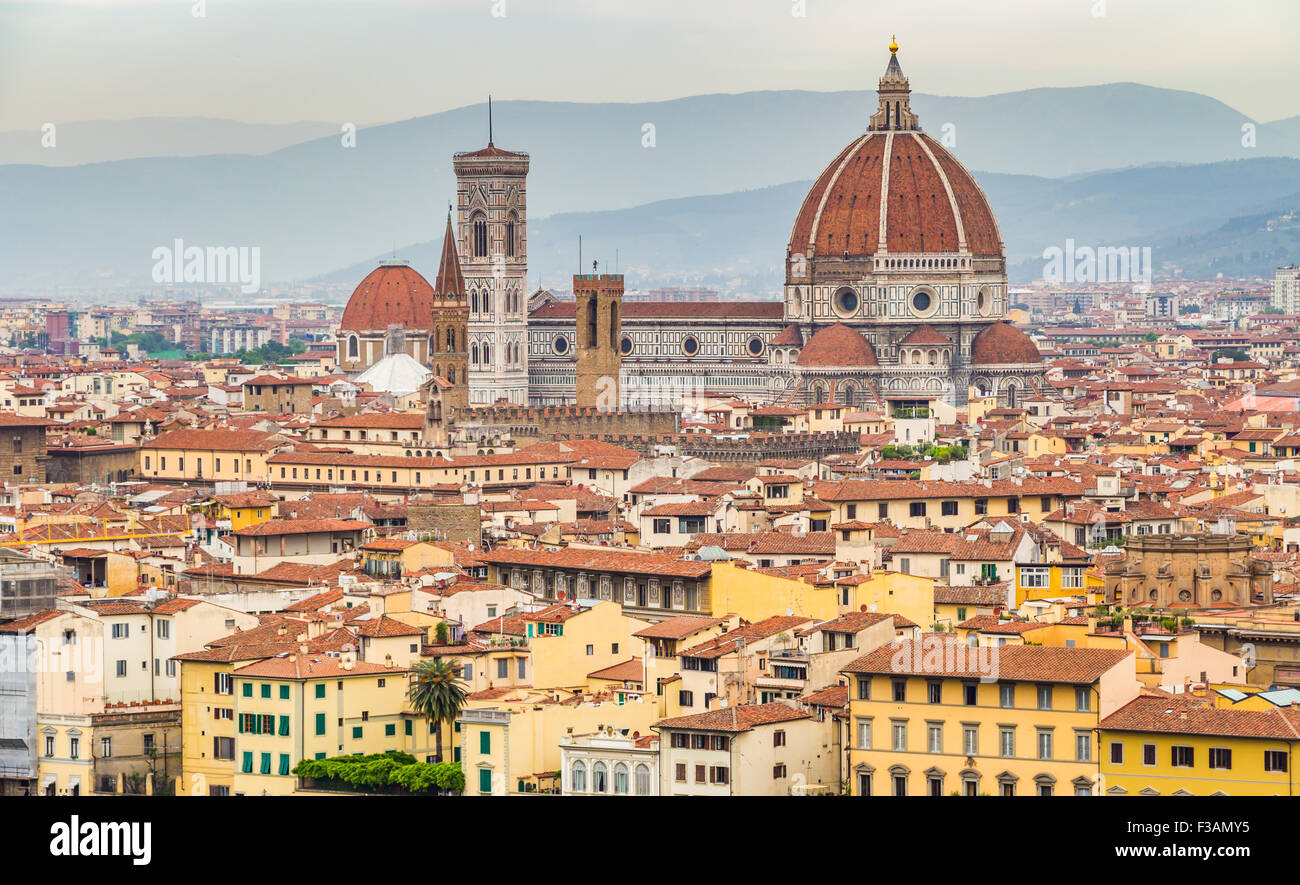 Panoramic view from Piazzale Michelangelo in Florence - Italy Stock ...