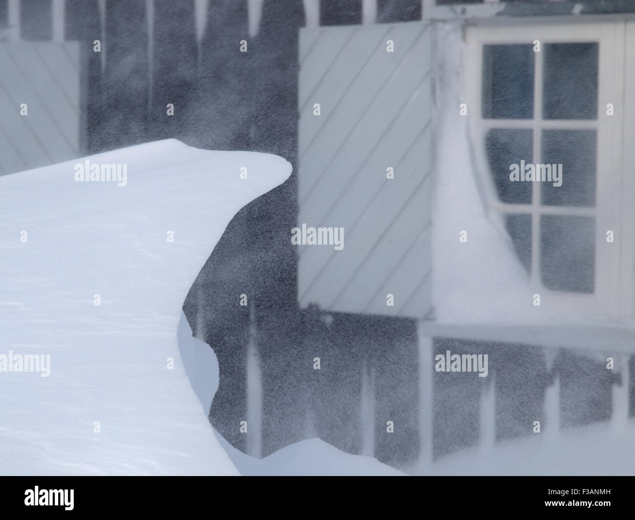 Snow drifts build up against a mountain cabin in Norway Stock Photo - Alamy