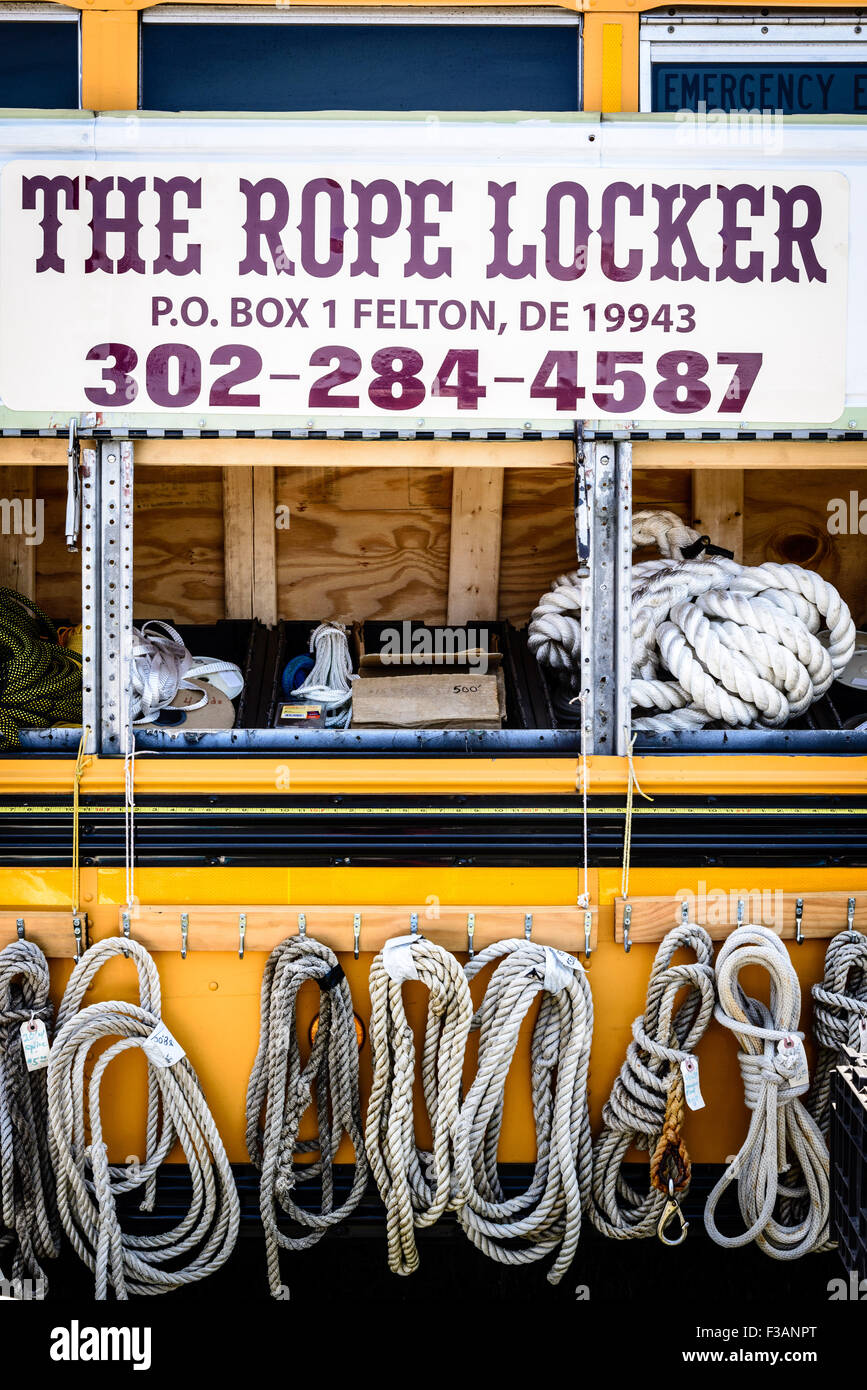 The Rope Locker mobile chandlers in old school bus, Chesapeake Bay ...