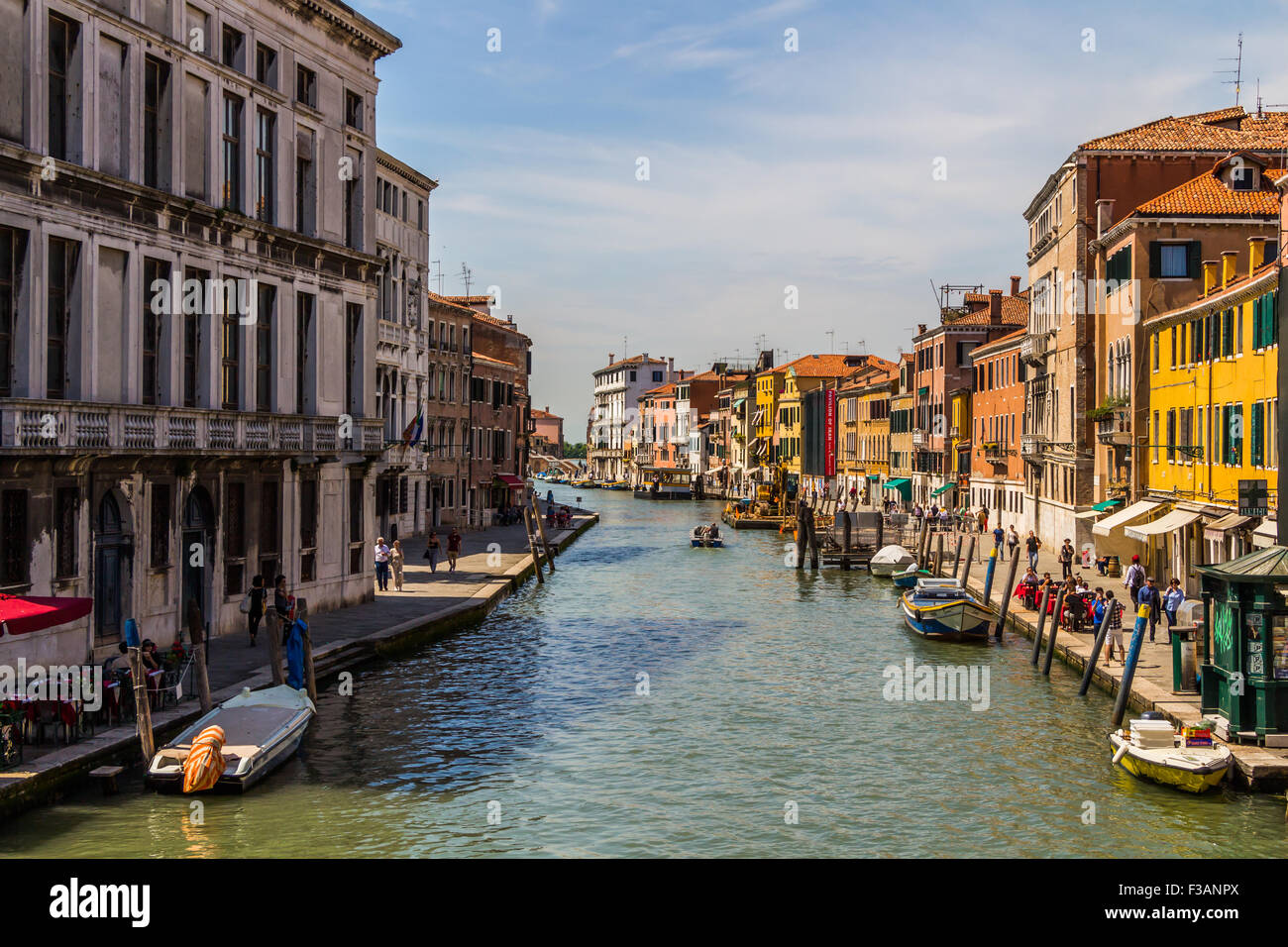 Venice cityscape, water canals and traditional buildings. Italy, Europe ...