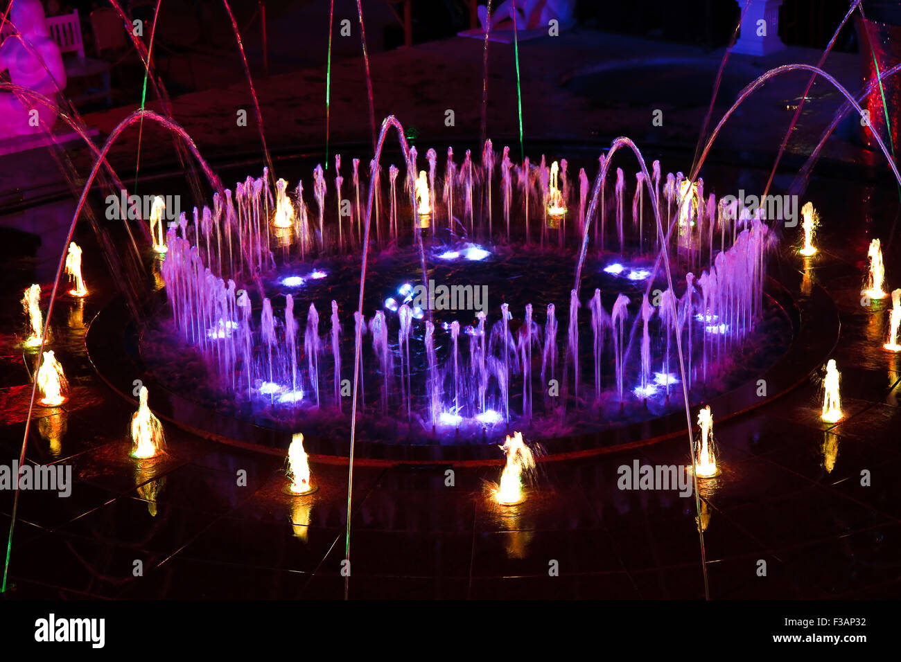 Fountain night lights Stock Photo - Alamy