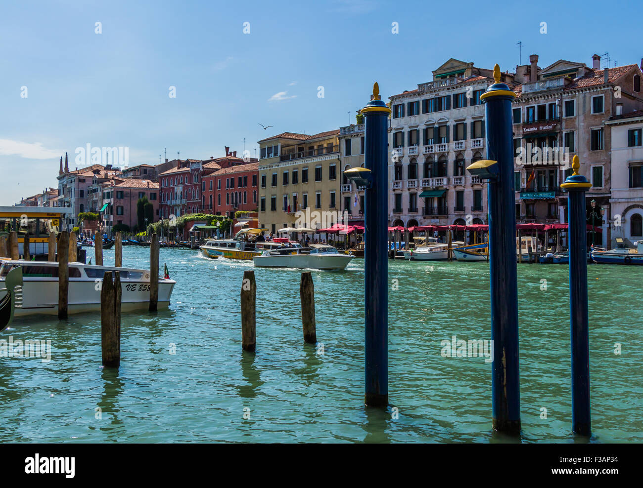 Venice cityscape, water canals and traditional buildings. Italy, Europe ...
