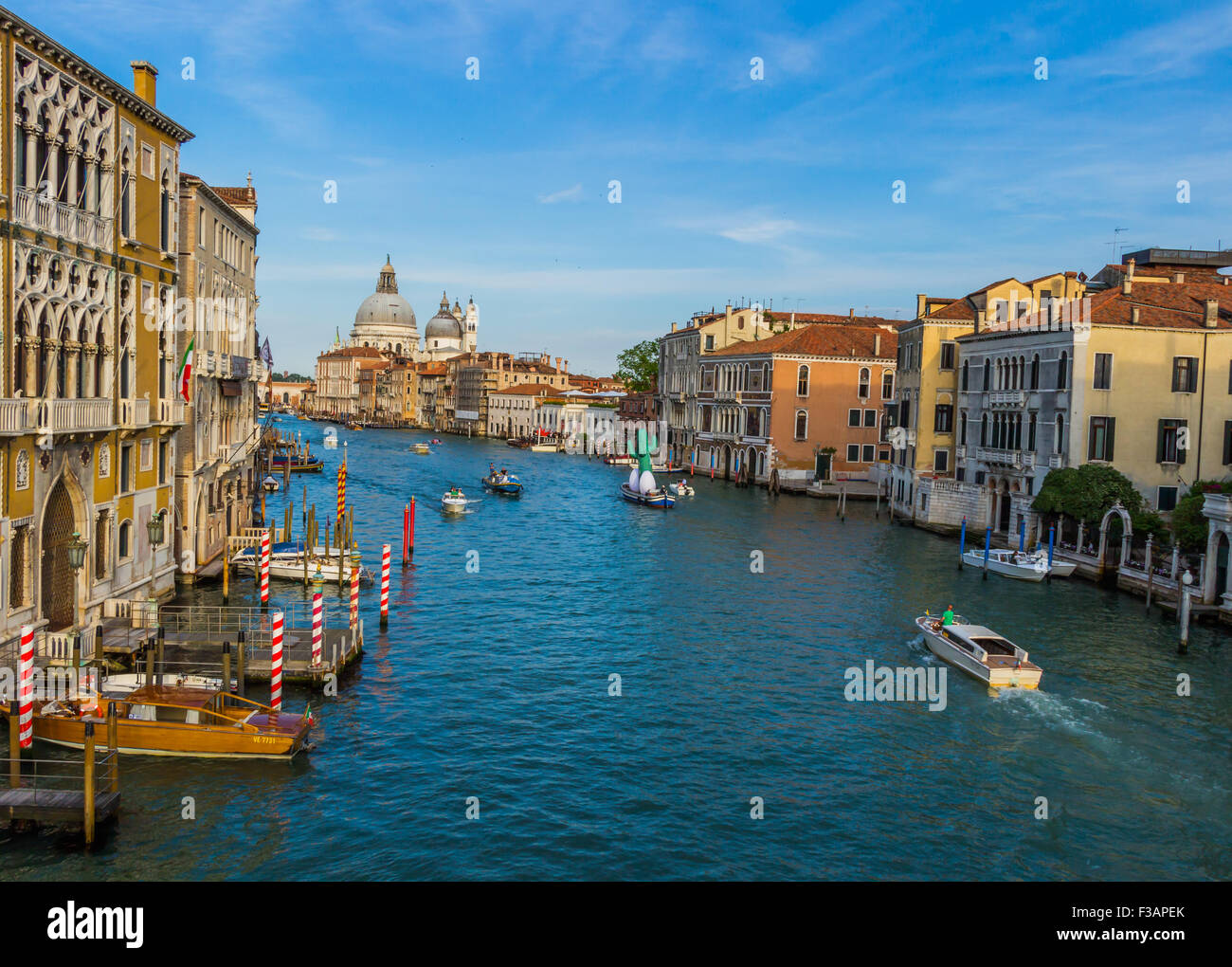 Venice cityscape, water canals and traditional buildings. Italy, Europe ...