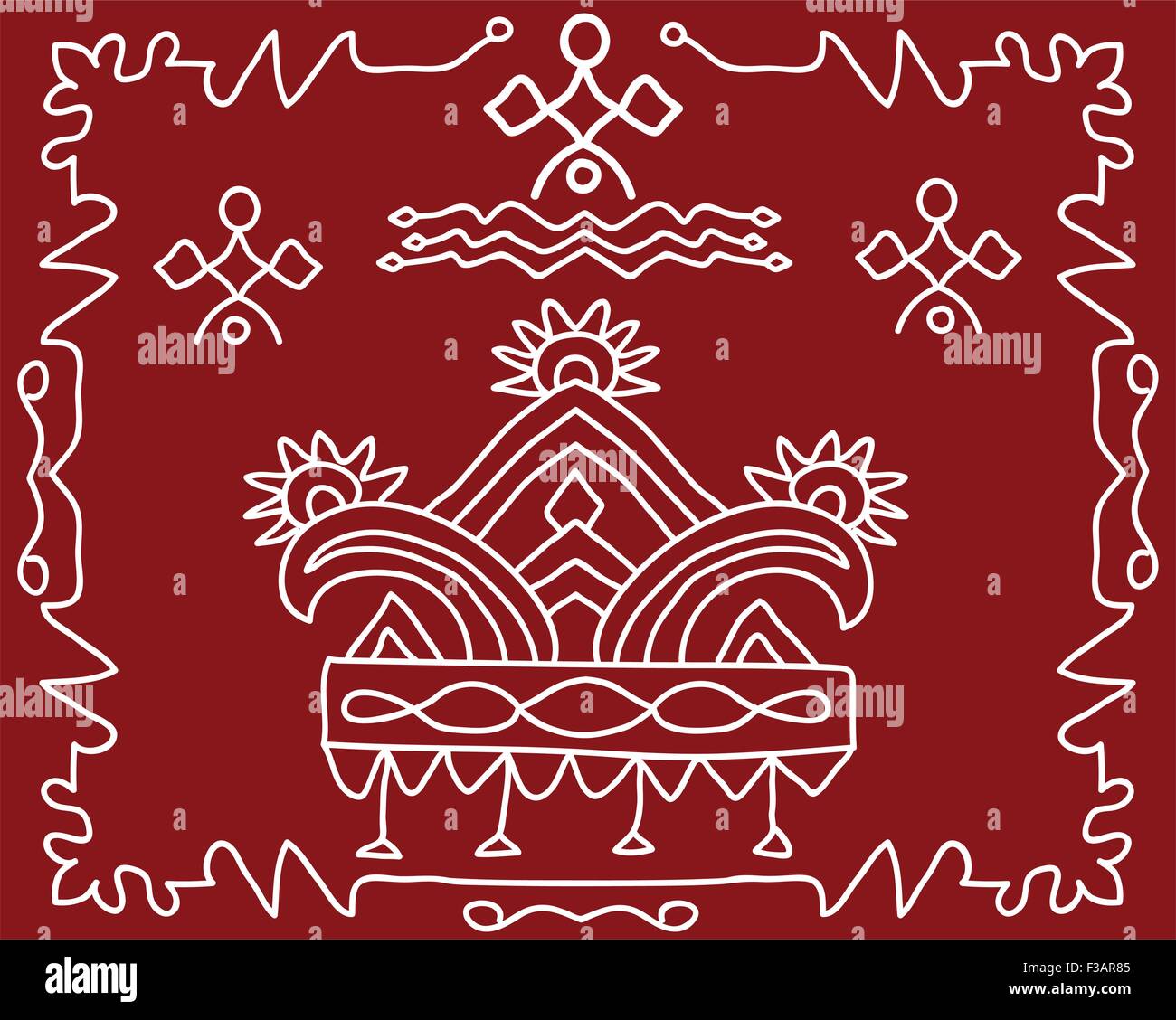 Folk, Tribal Design, Motif, Wall Painting Vector Art Stock Vector Image ...