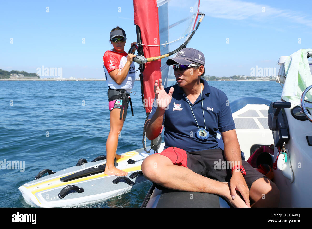 Enoshima, Kanagawa, Japan. 3rd Oct, 2015. (L-R) Ai Iseda, Mikihiro Mimyano (JPN) Sailing : 2015 ...