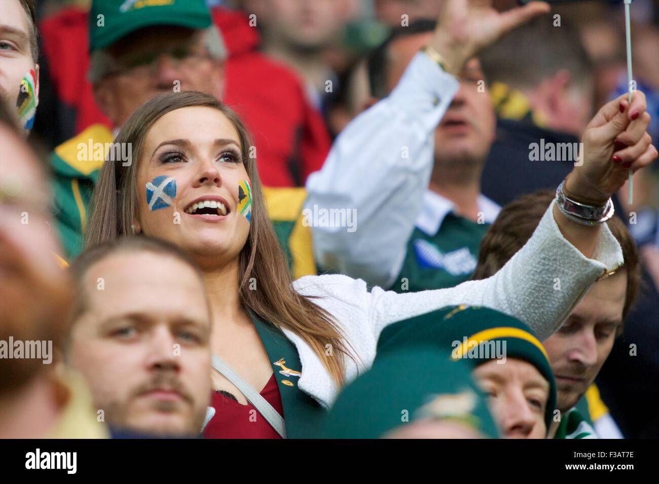 South africa springboks fan rugby hi-res stock photography and images ...