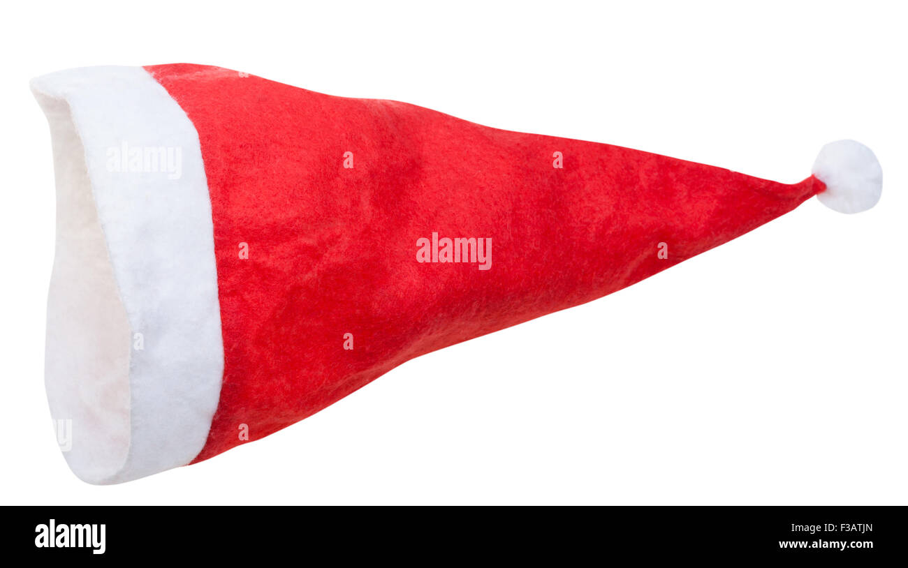 christmas symbol - empty red santa hat isolated on white background ...