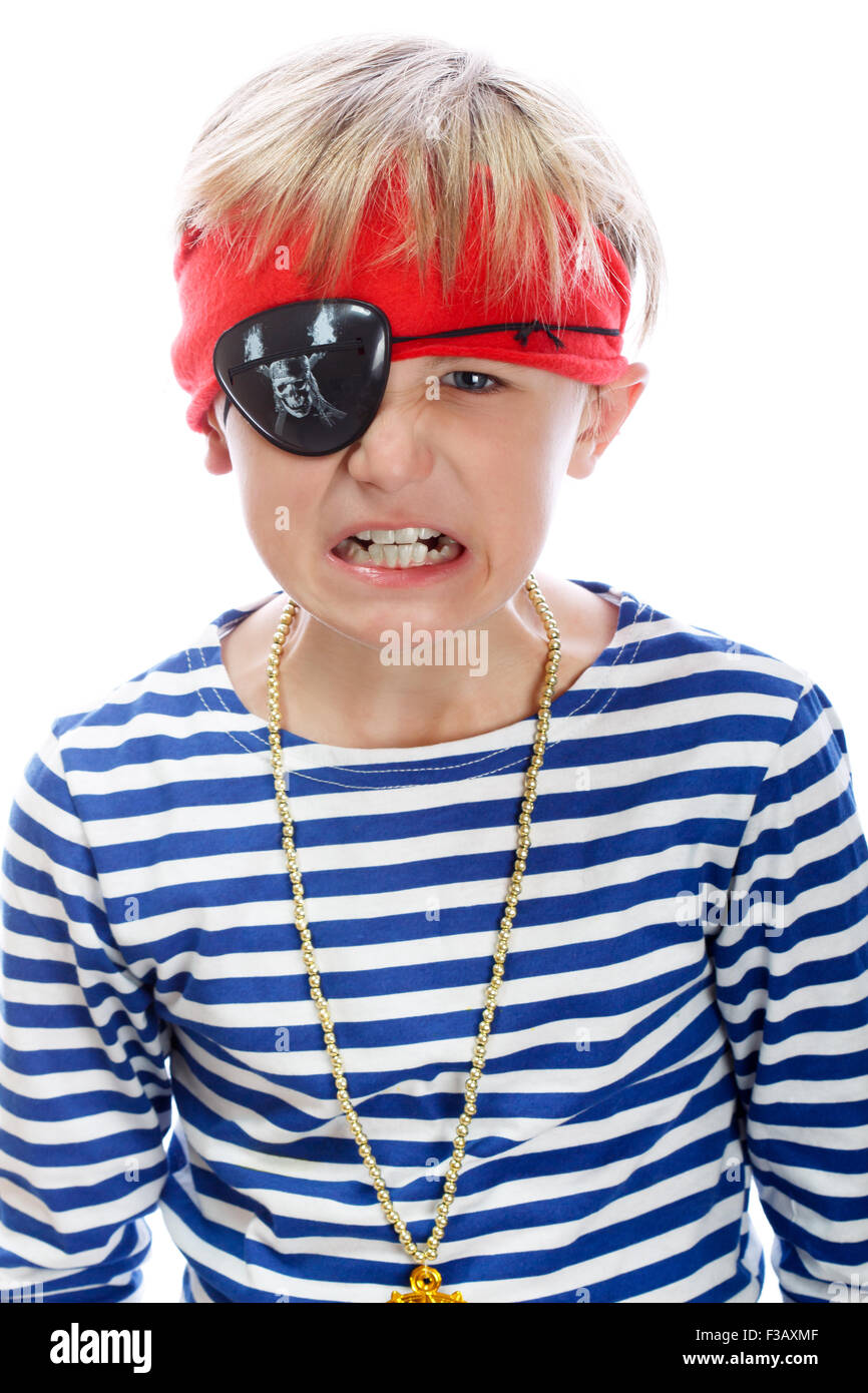 Close up portrait of angry pirate. Isolated on white background Stock ...