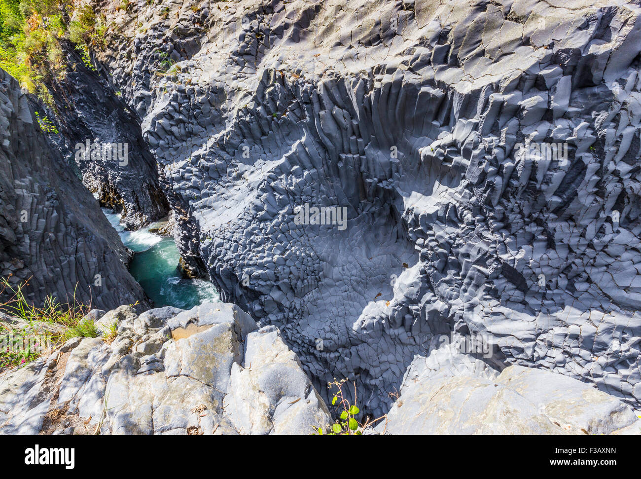 Alcantara gorge valley. Gole dell'Alcantara. Etna, Sicily Stock Photo ...
