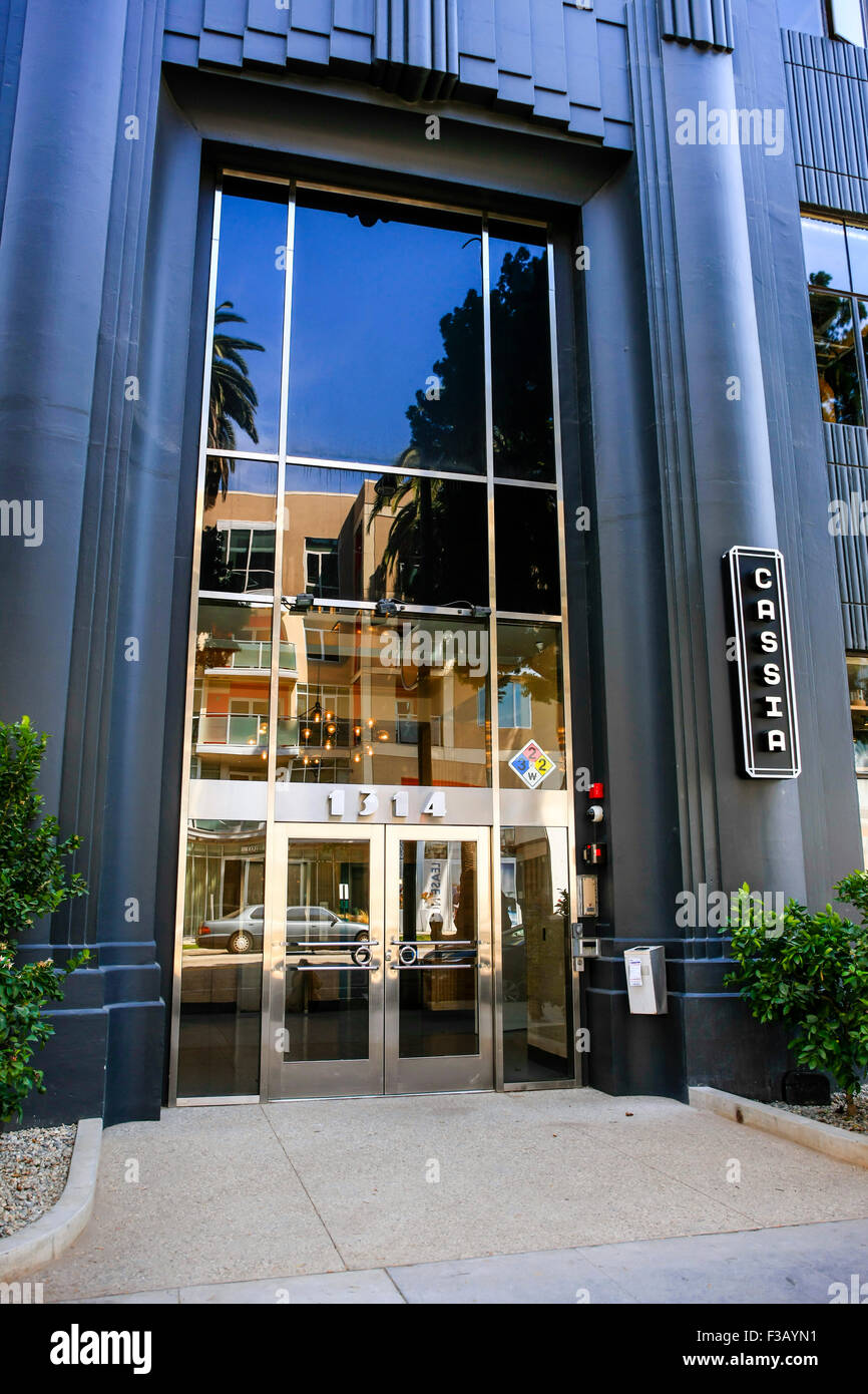 Entrance to the trendy restaurant Cassia in downtown Santa Monica ...