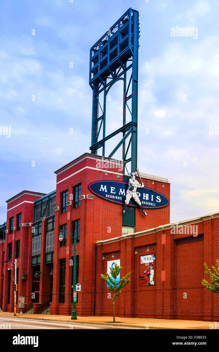 Memphis Redbirds Baseball overhead sign on the wall of the Autozone ...