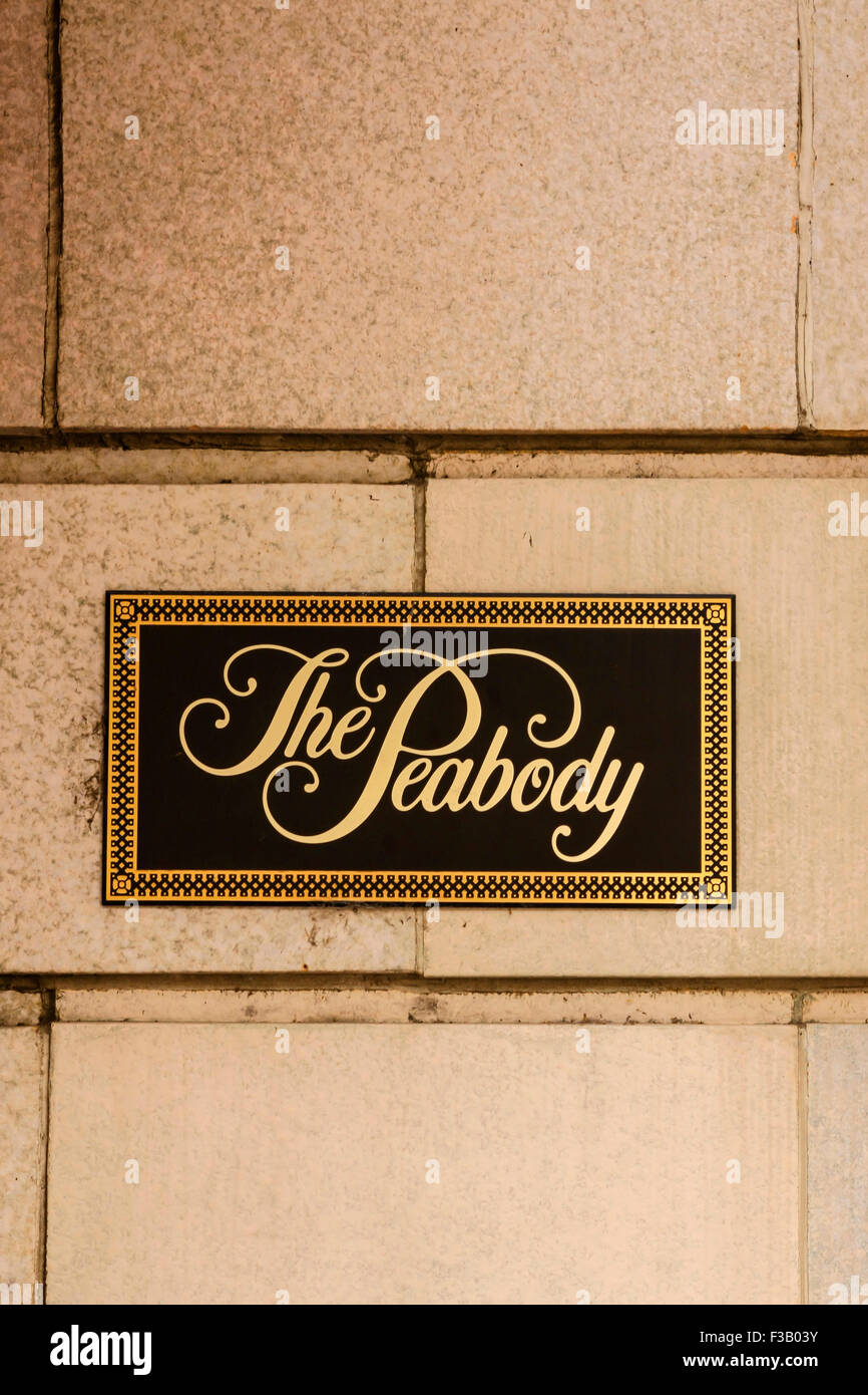 Wall plaque outside the Peabody Hotel in Memphis Tennessee Stock Photo ...