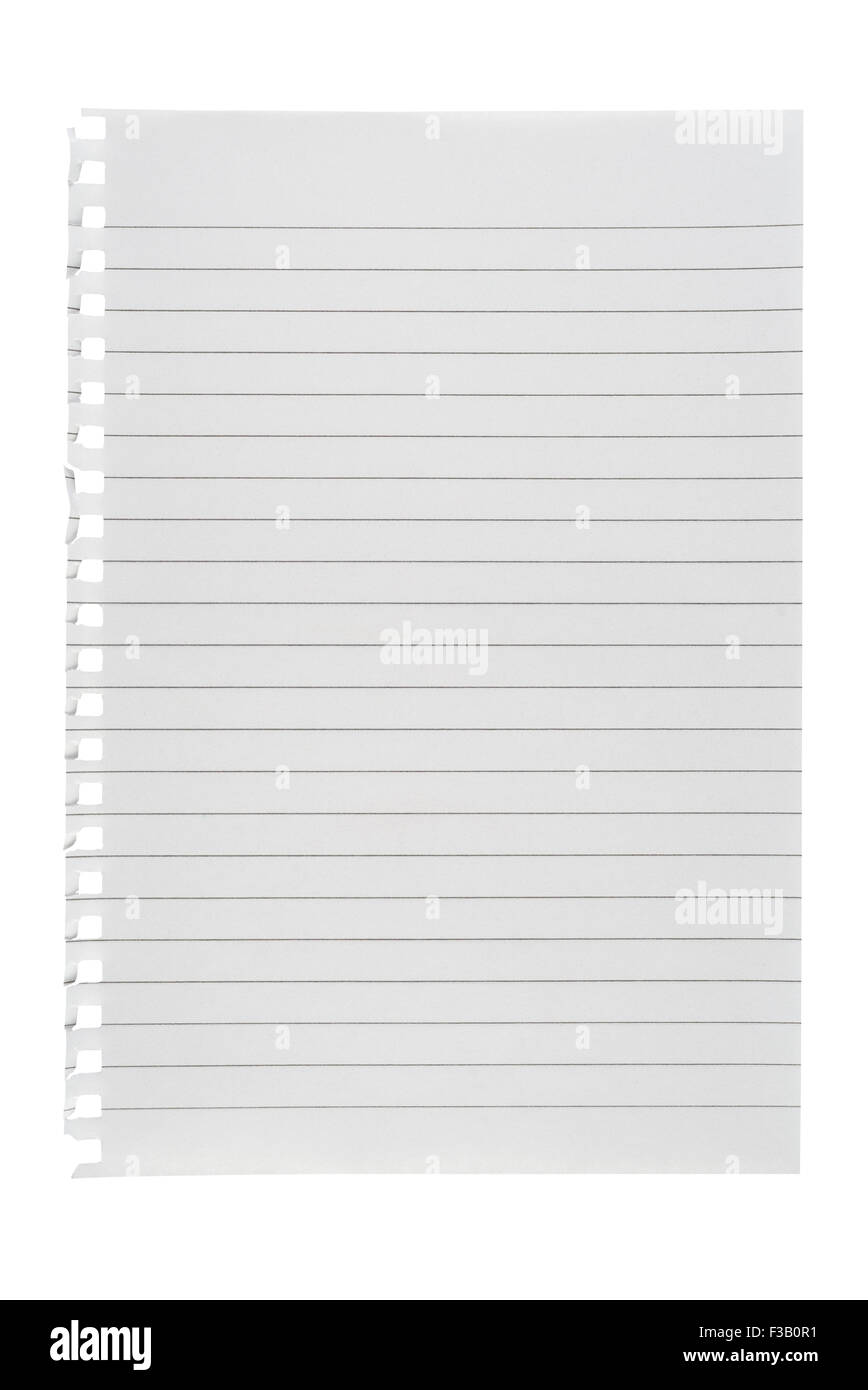 Lined paper isolated on white background Stock Photo - Alamy