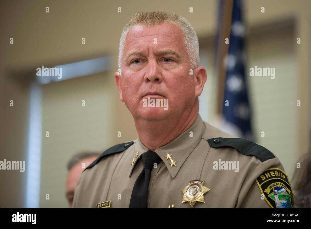 Roseburg, Oregon, USA. 3rd Oct, 2015. Douglas County Sheriff JOHN ...