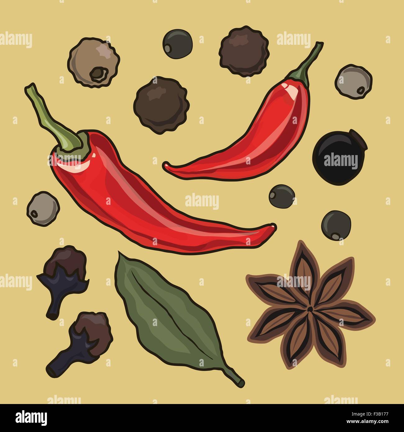Food spices anise Stock Vector Images - Alamy