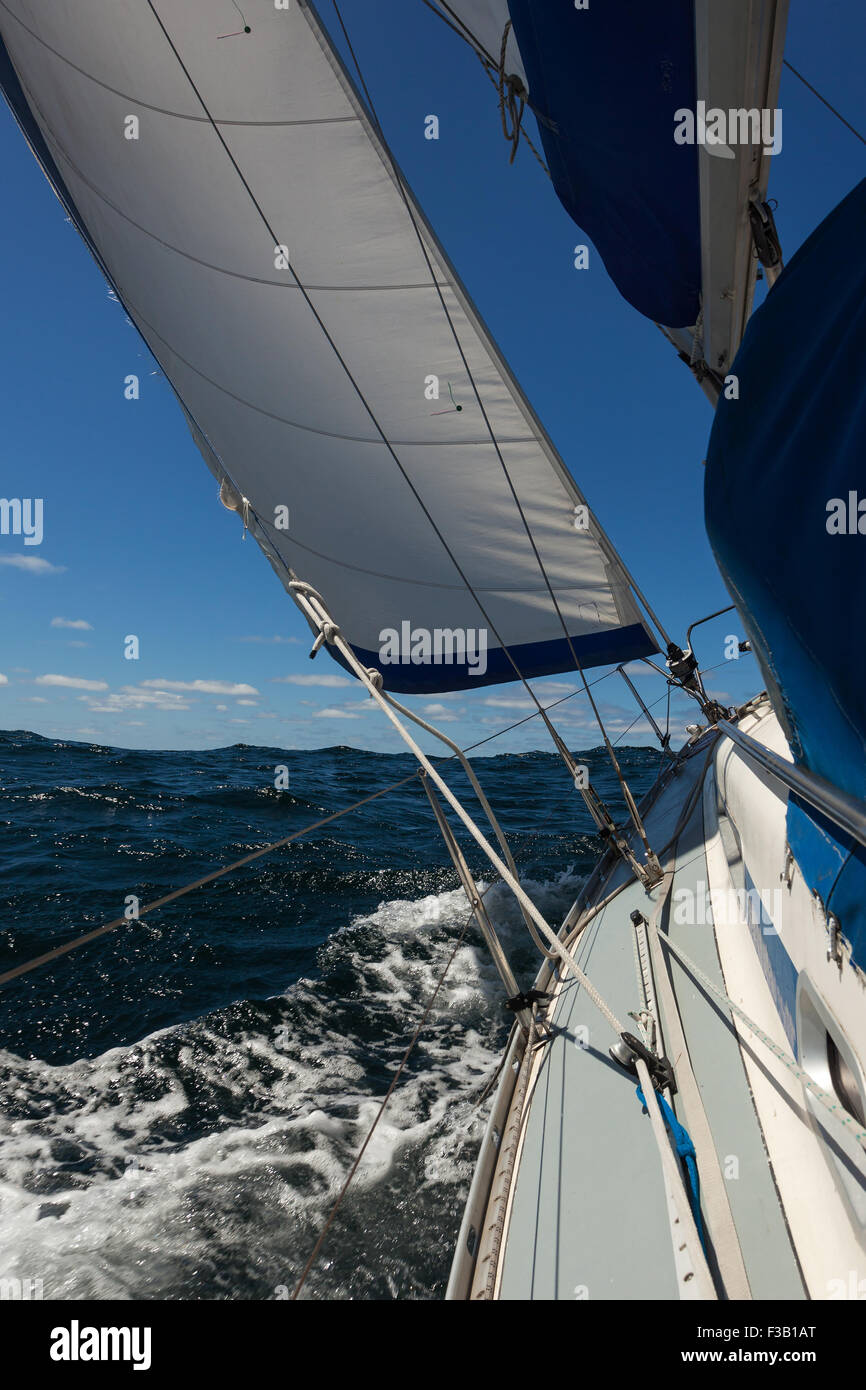 Gib of a sailing boat on sea Stock Photo - Alamy