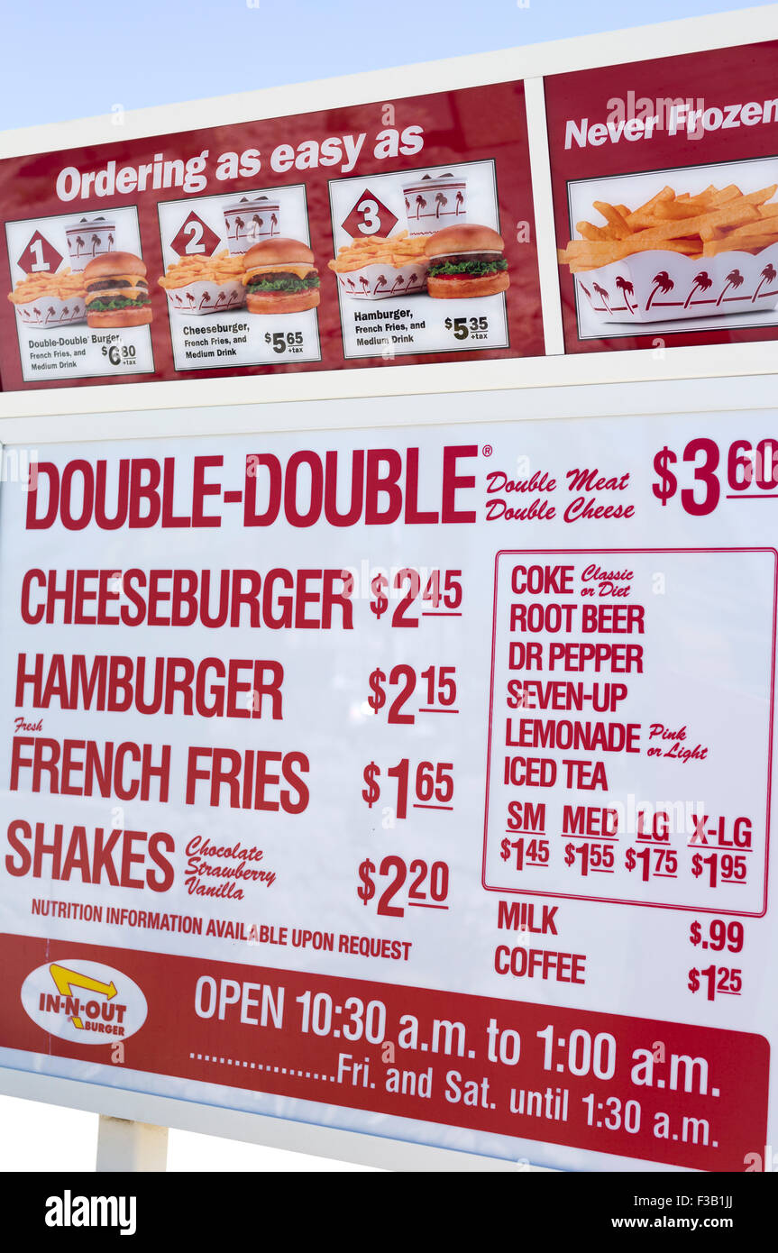 In-N-Out Hamburgers, fast food Stock Photo - Alamy