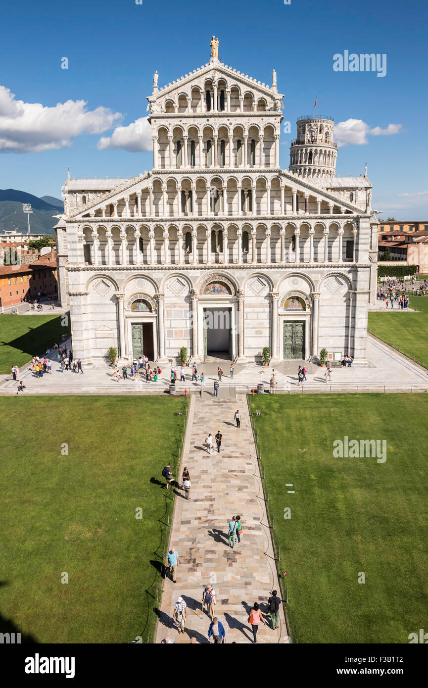Pisa Cathedral facade, Duomo, Piazza dei Miracoli, Pisa, Tuscany, Italy ...
