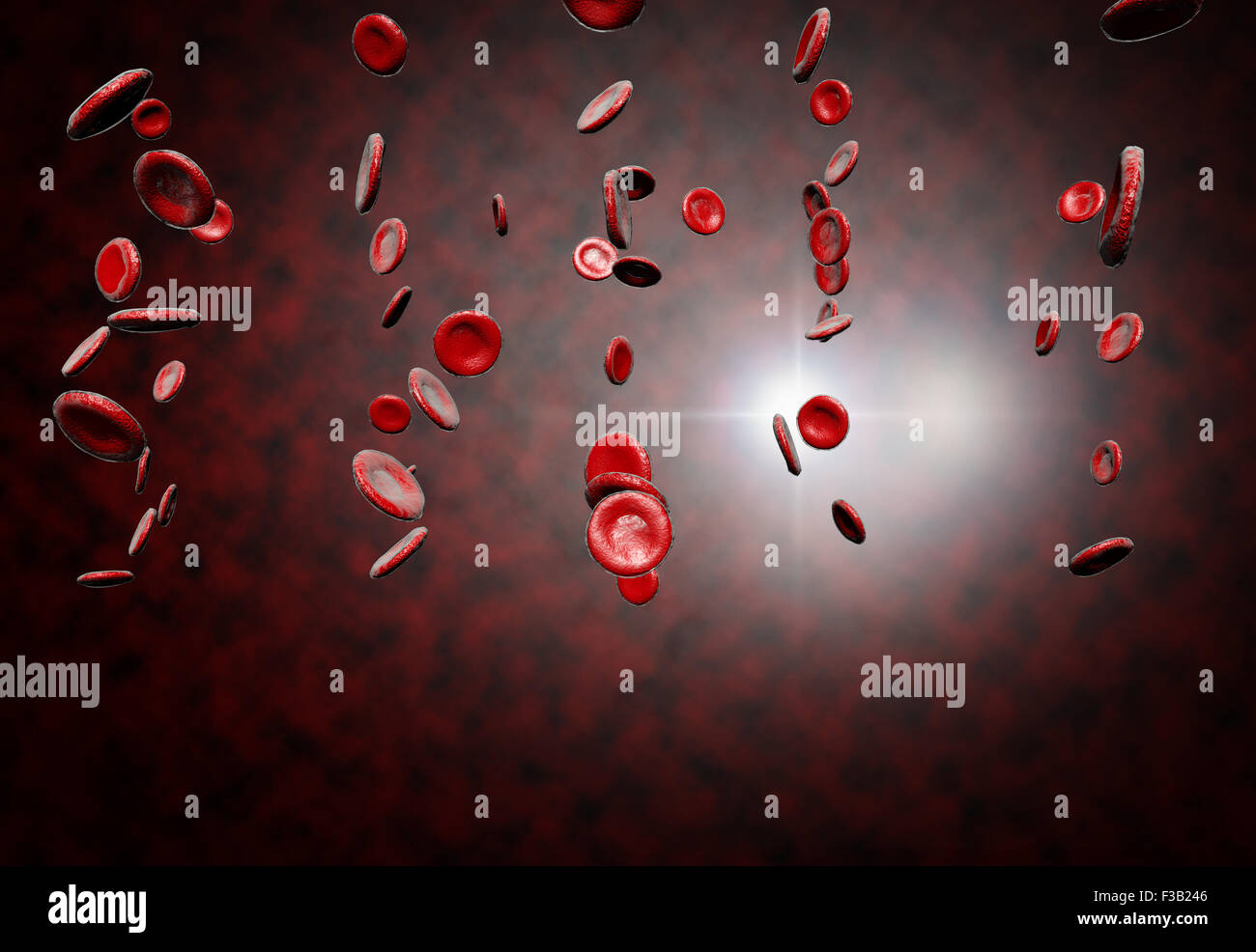 Healthy human red bloodcells in close up 3d graphics render Stock Photo ...