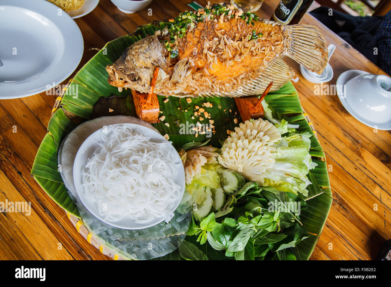 Fried fish prepared in the traditional Vietnamese Stock Photo - Alamy