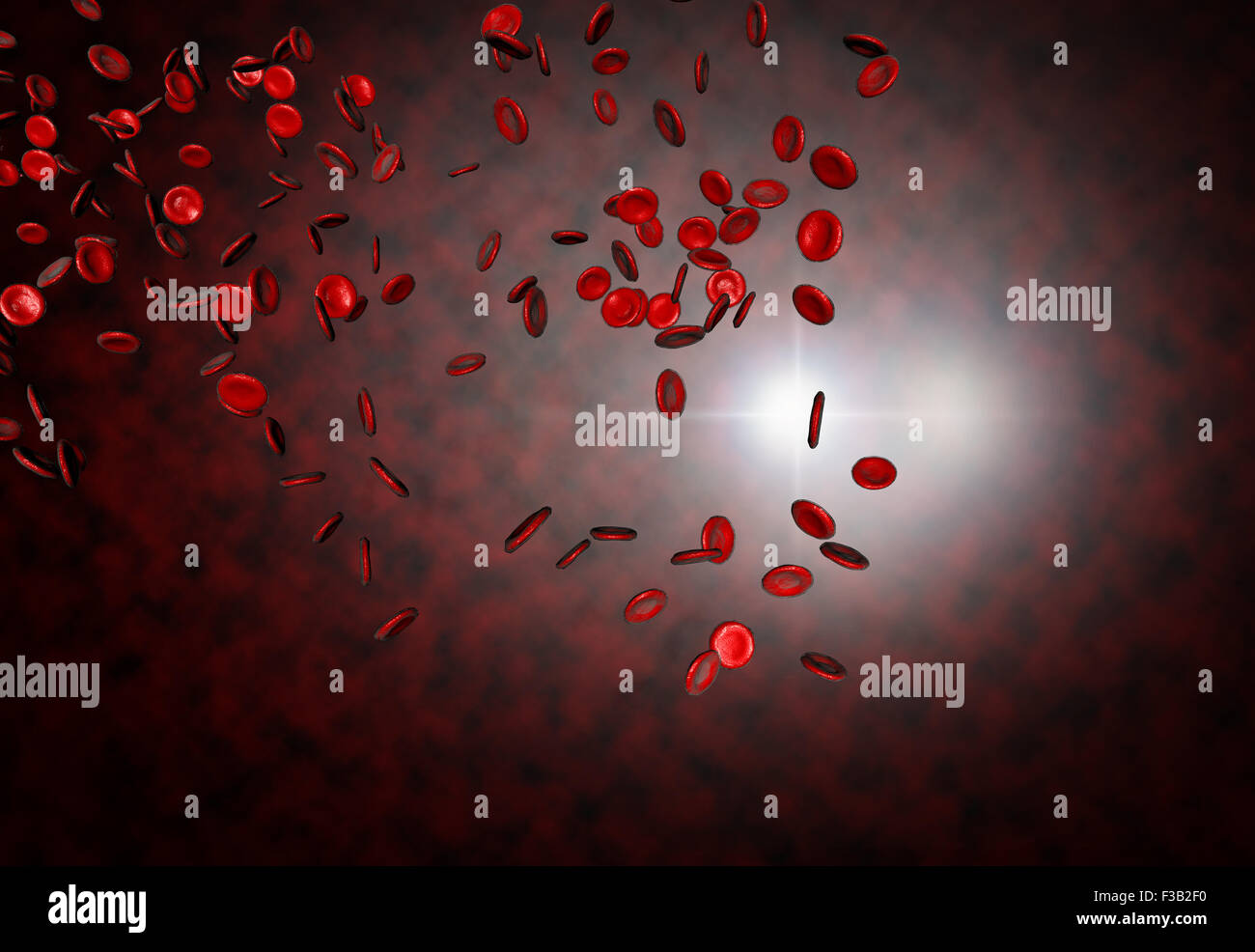 Healthy human red bloodcells in close up 3d graphics render Stock Photo ...
