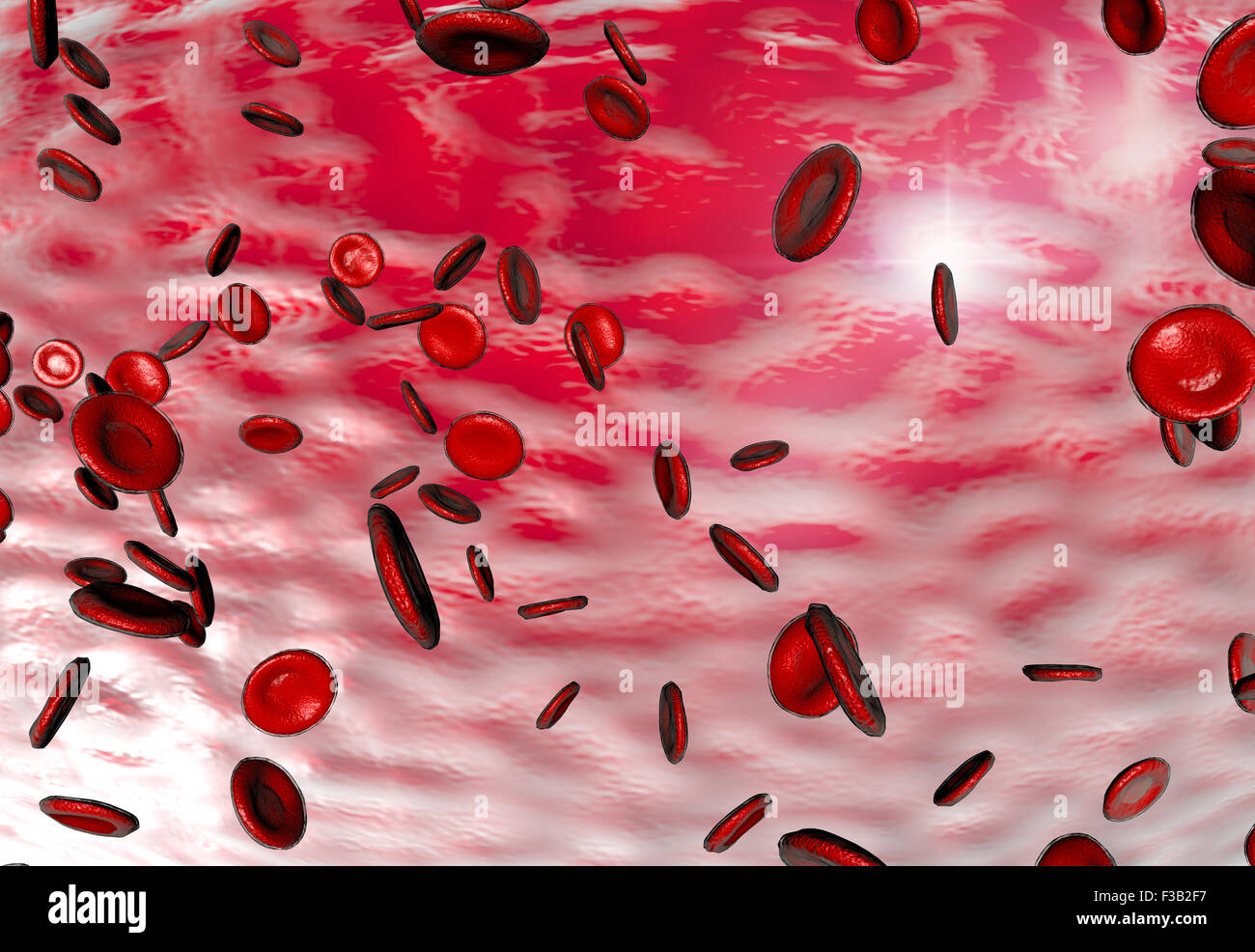 Healthy human red bloodcells in close up 3d graphics render Stock Photo ...