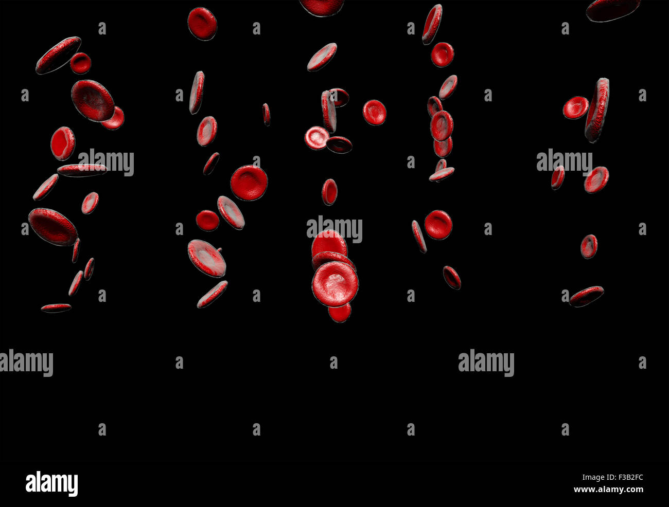 Healthy human red bloodcells in close up 3d graphics render Stock Photo ...