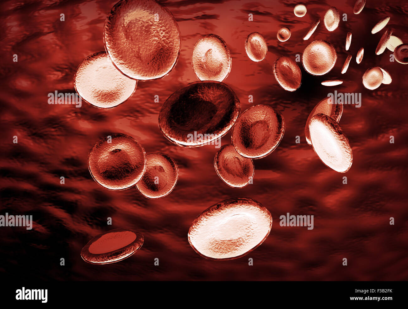 Healthy human red bloodcells in close up 3d graphics render Stock Photo ...