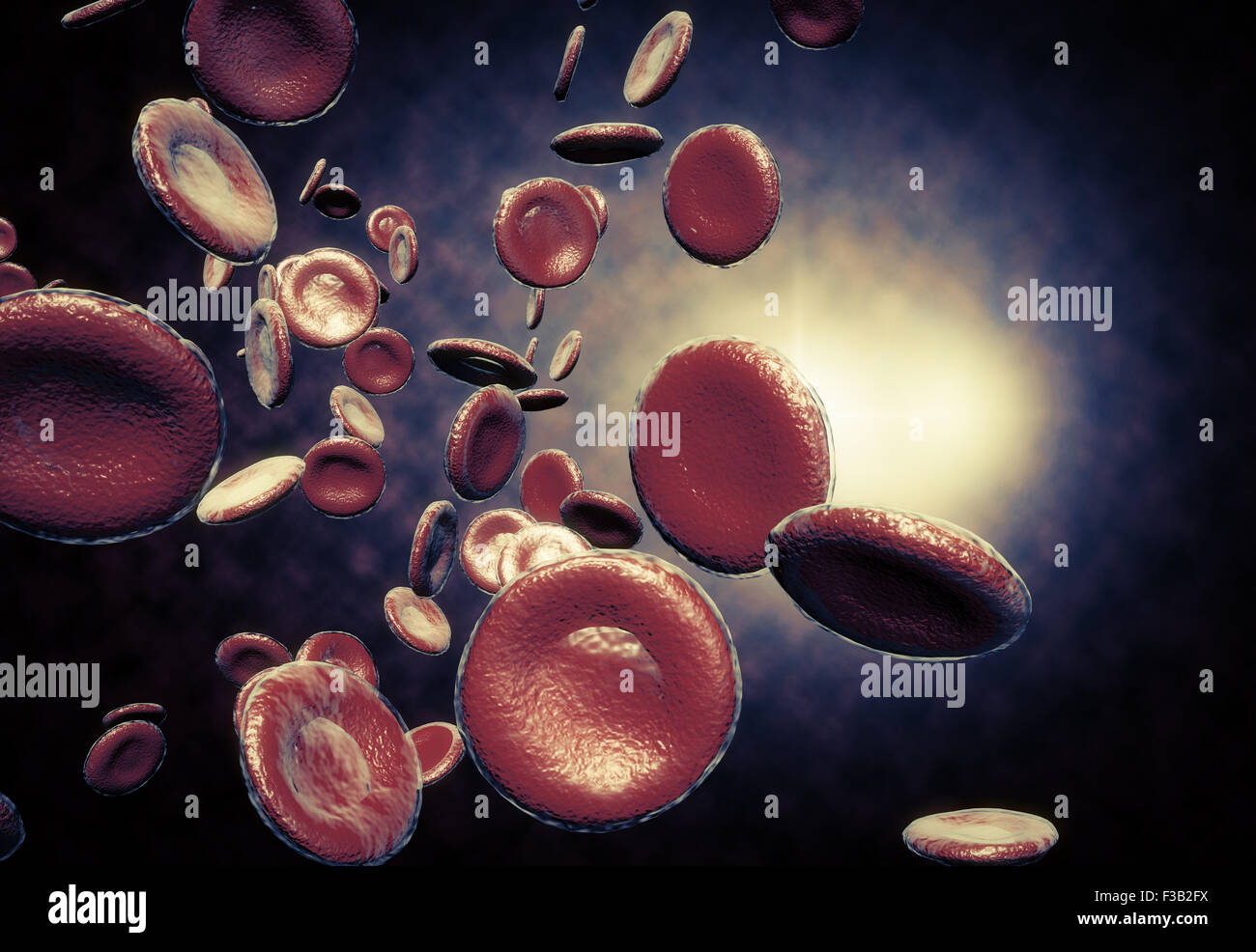 Healthy human red bloodcells in close up 3d graphics render Stock Photo ...