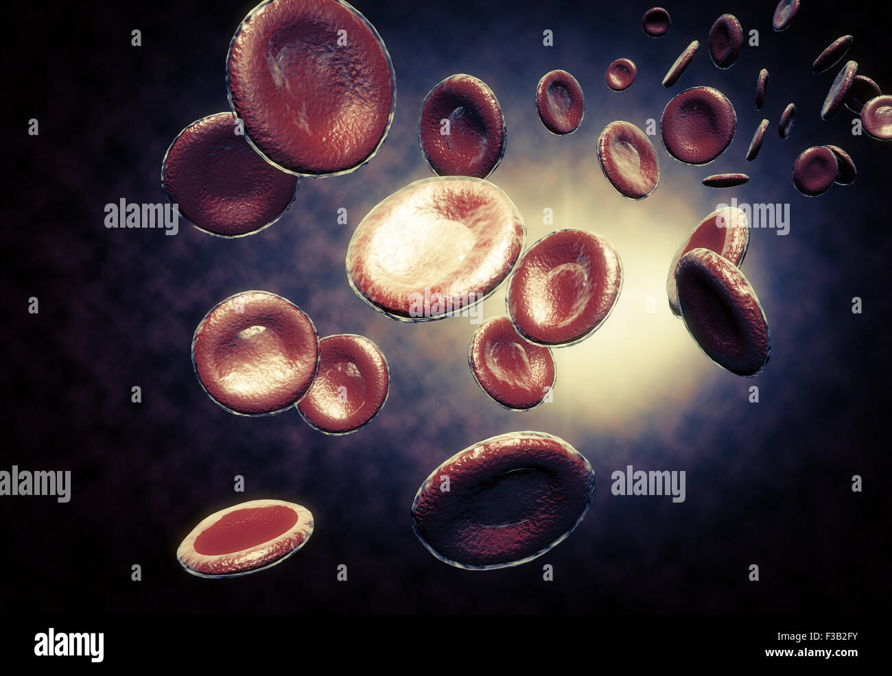 Healthy human red bloodcells in close up 3d graphics render Stock Photo ...