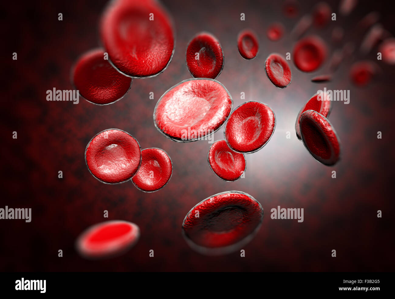 Healthy human red bloodcells in close up 3d graphics render Stock Photo ...