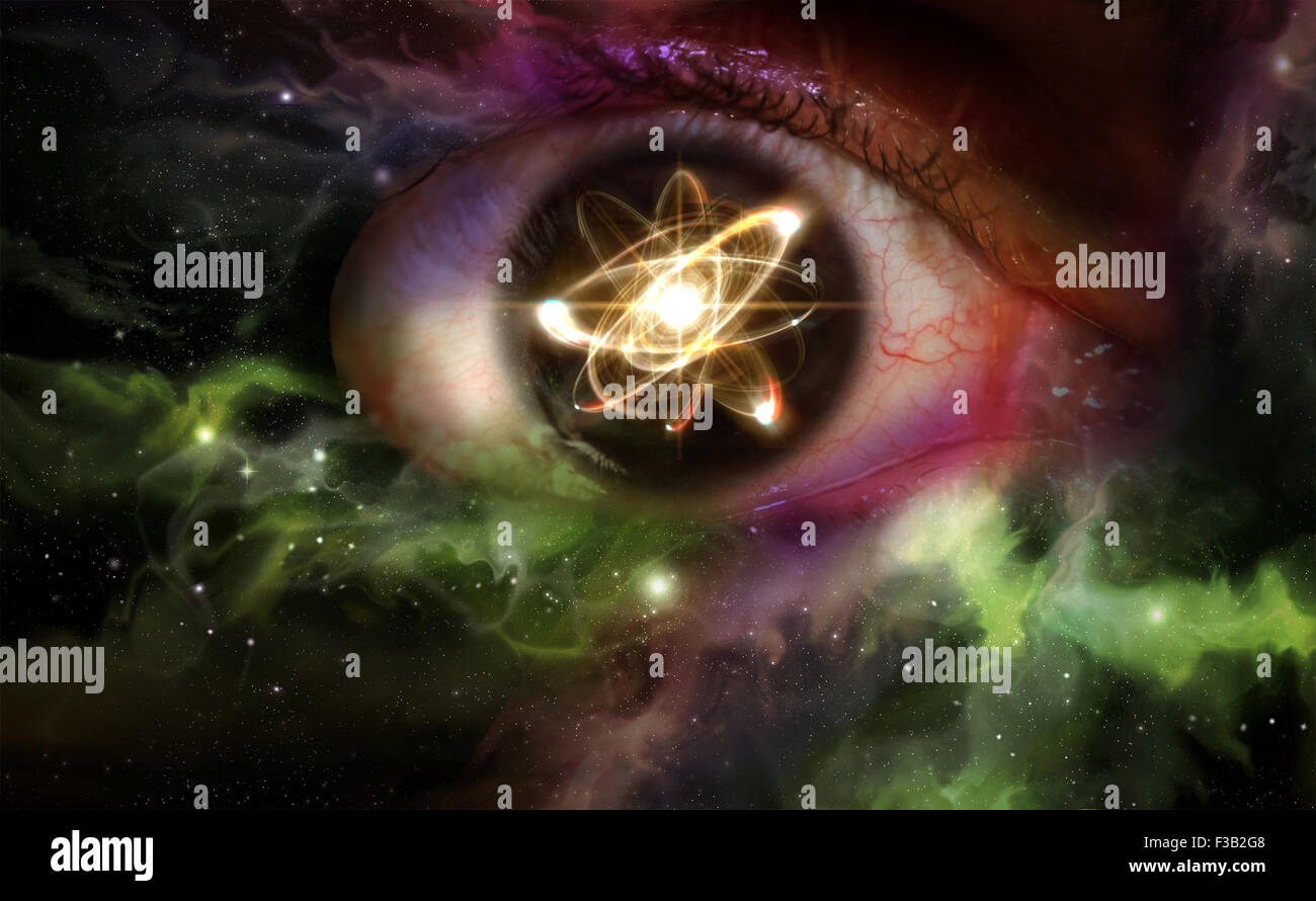 Atomic particle reflection in the pupil of an eye for physics ...