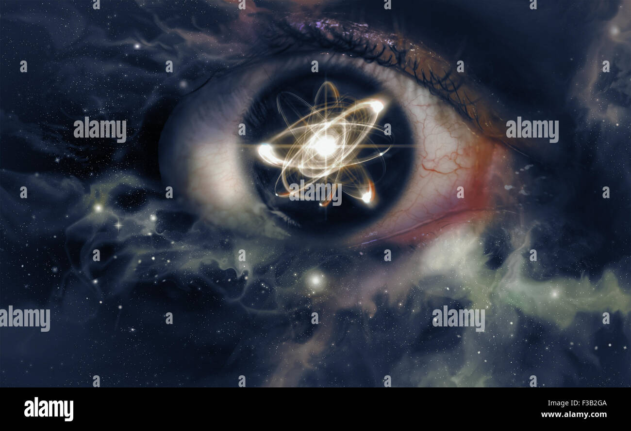 Atomic particle reflection in the pupil of an eye for physics ...