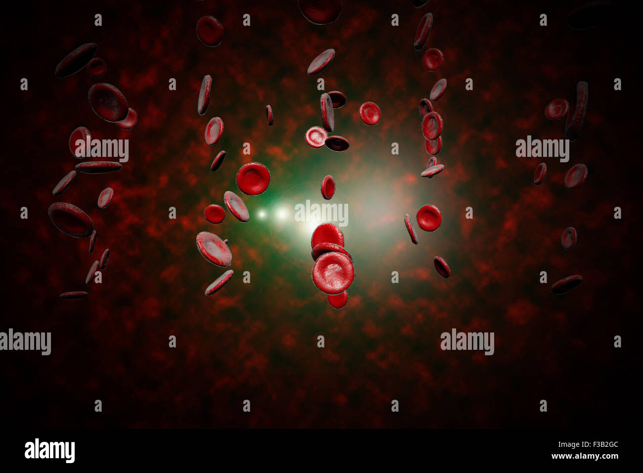 Healthy human red bloodcells in close up 3d graphics render Stock Photo ...