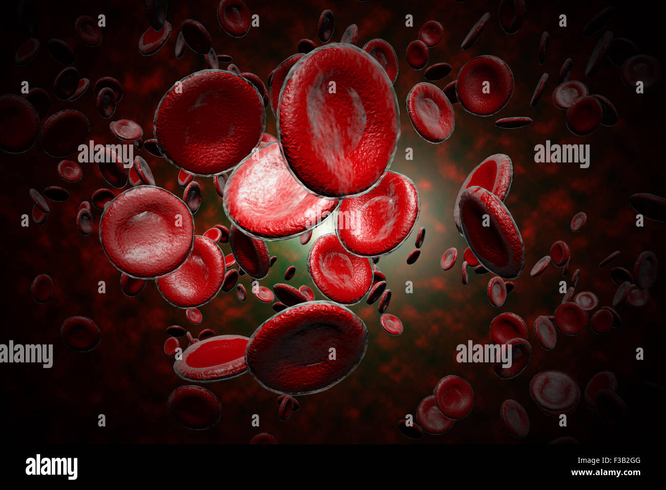 Healthy human red bloodcells in close up 3d graphics render Stock Photo ...