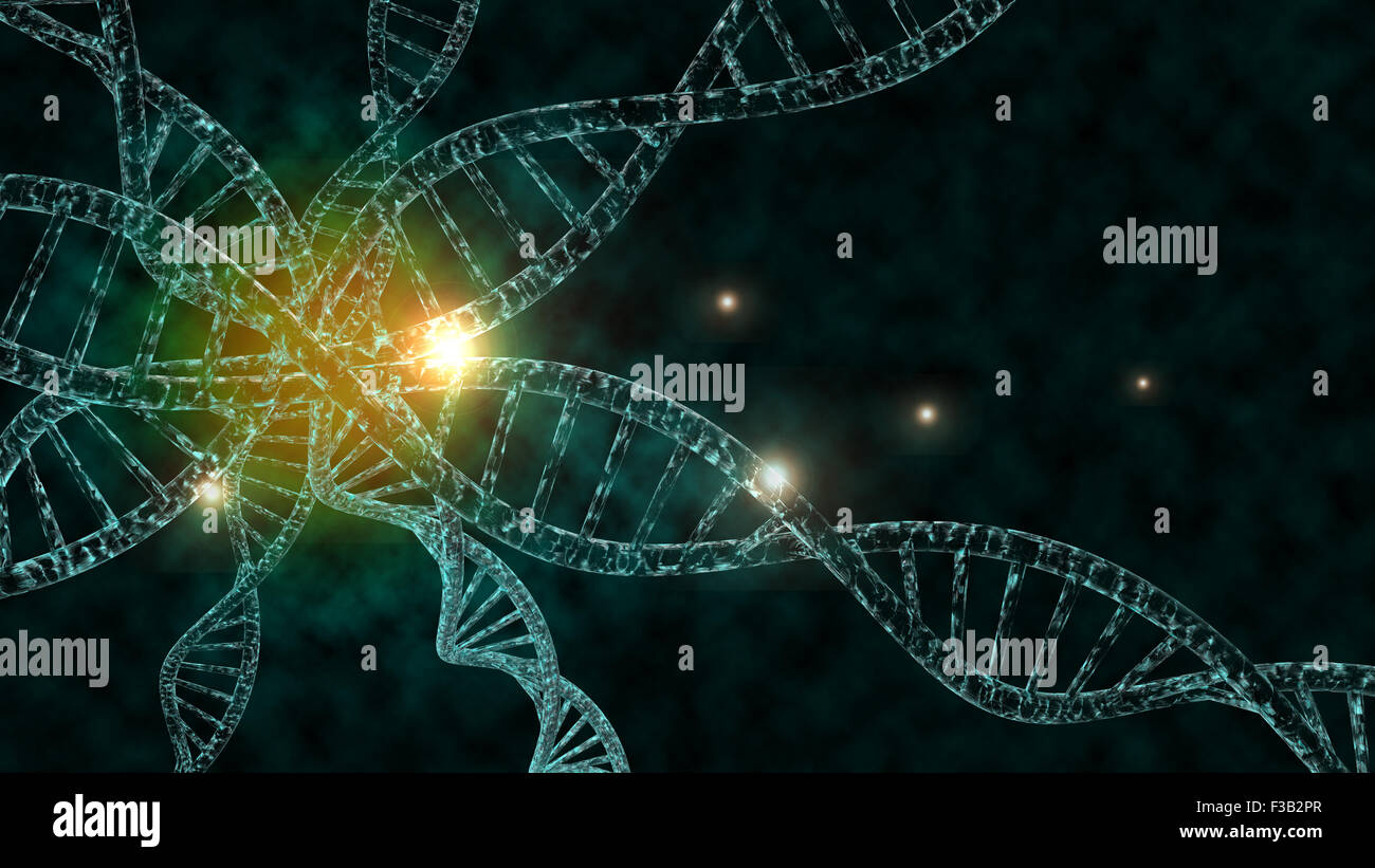 3D DNA strand with vibrant colors for genetics background Stock Photo ...
