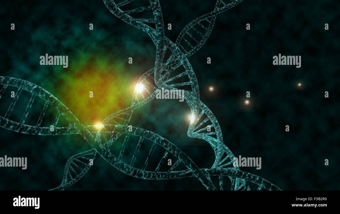 3D DNA strand with vibrant colors for genetics background Stock Photo ...