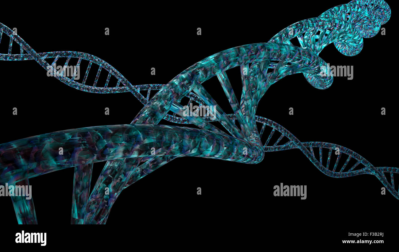 3D DNA strand with vibrant colors for genetics background Stock Photo ...