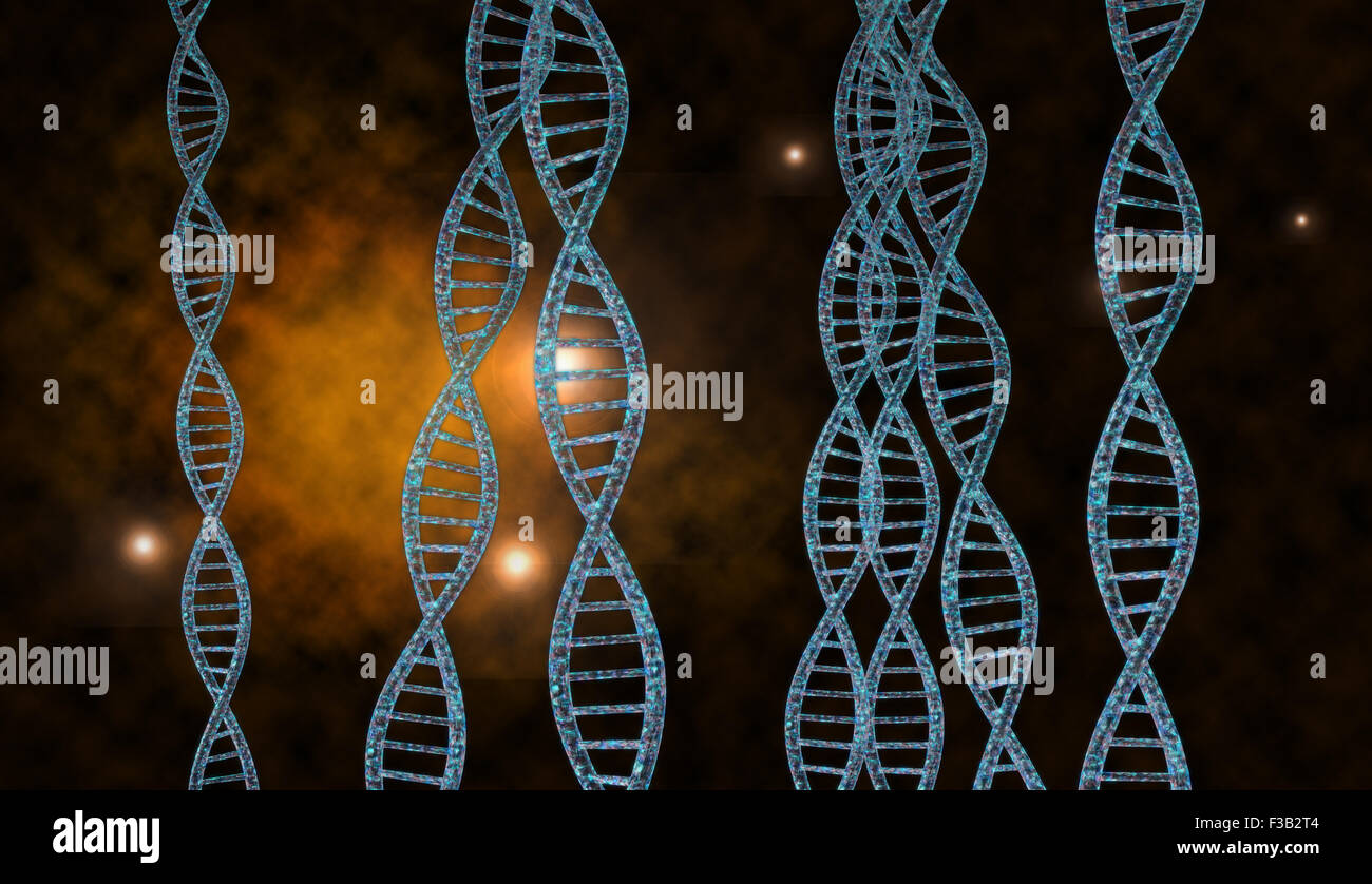 3D DNA strand with vibrant colors for genetics background Stock Photo ...