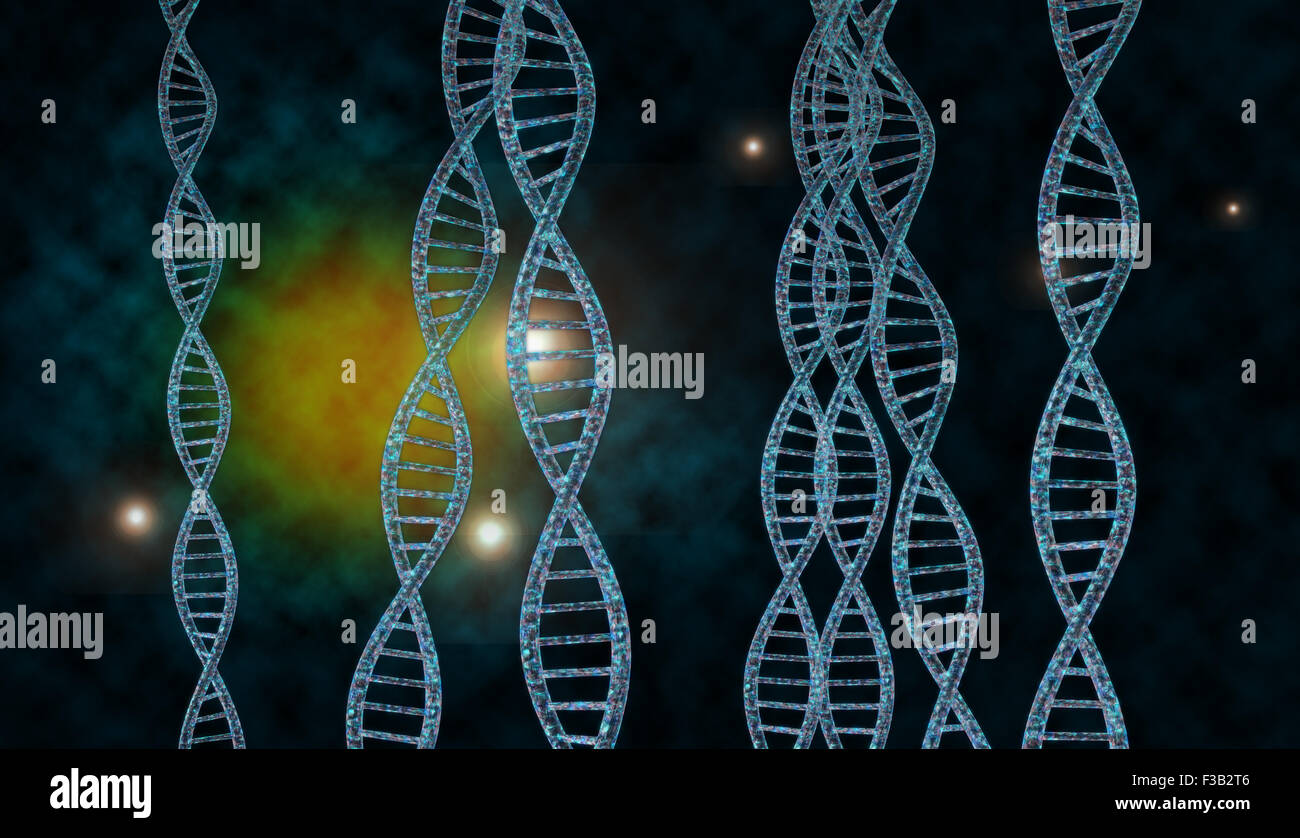 3D DNA strand with vibrant colors for genetics background Stock Photo ...
