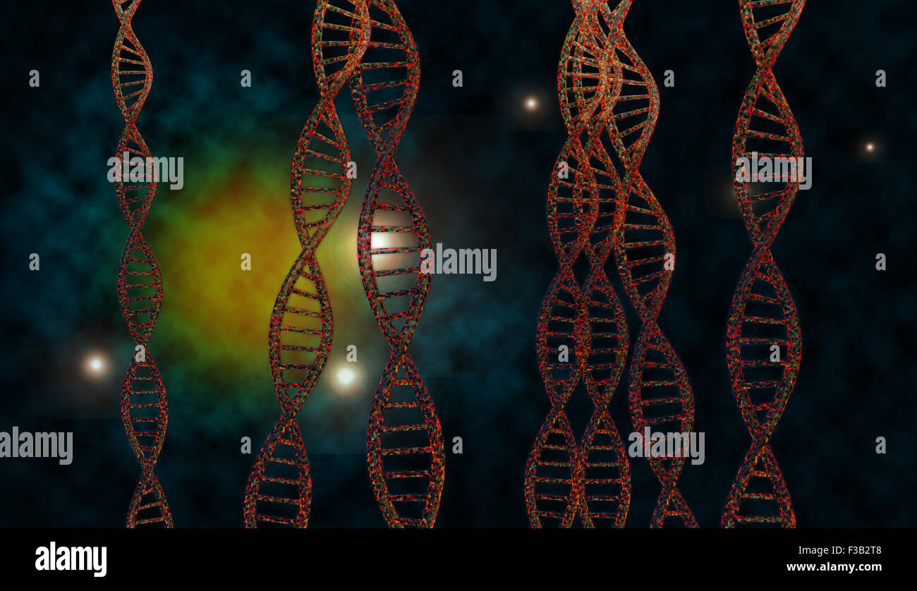 3D DNA strand with vibrant colors for genetics background Stock Photo ...