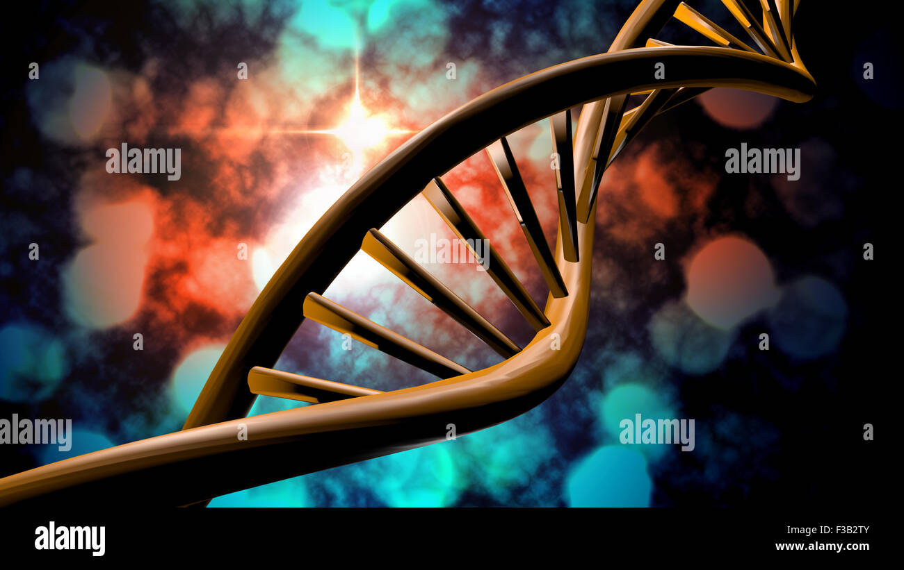 3D DNA strand with vibrant colors for genetics background Stock Photo ...