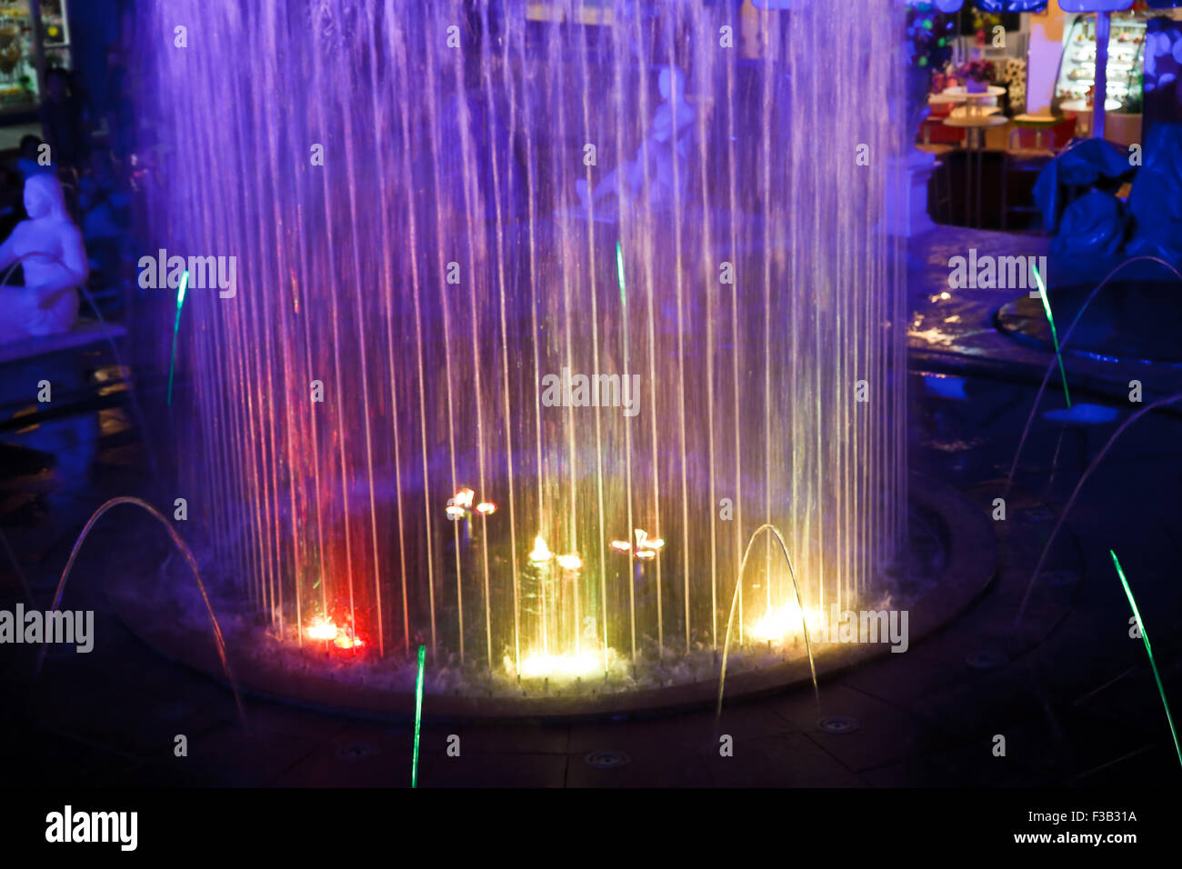 Fountain night lights Stock Photo - Alamy