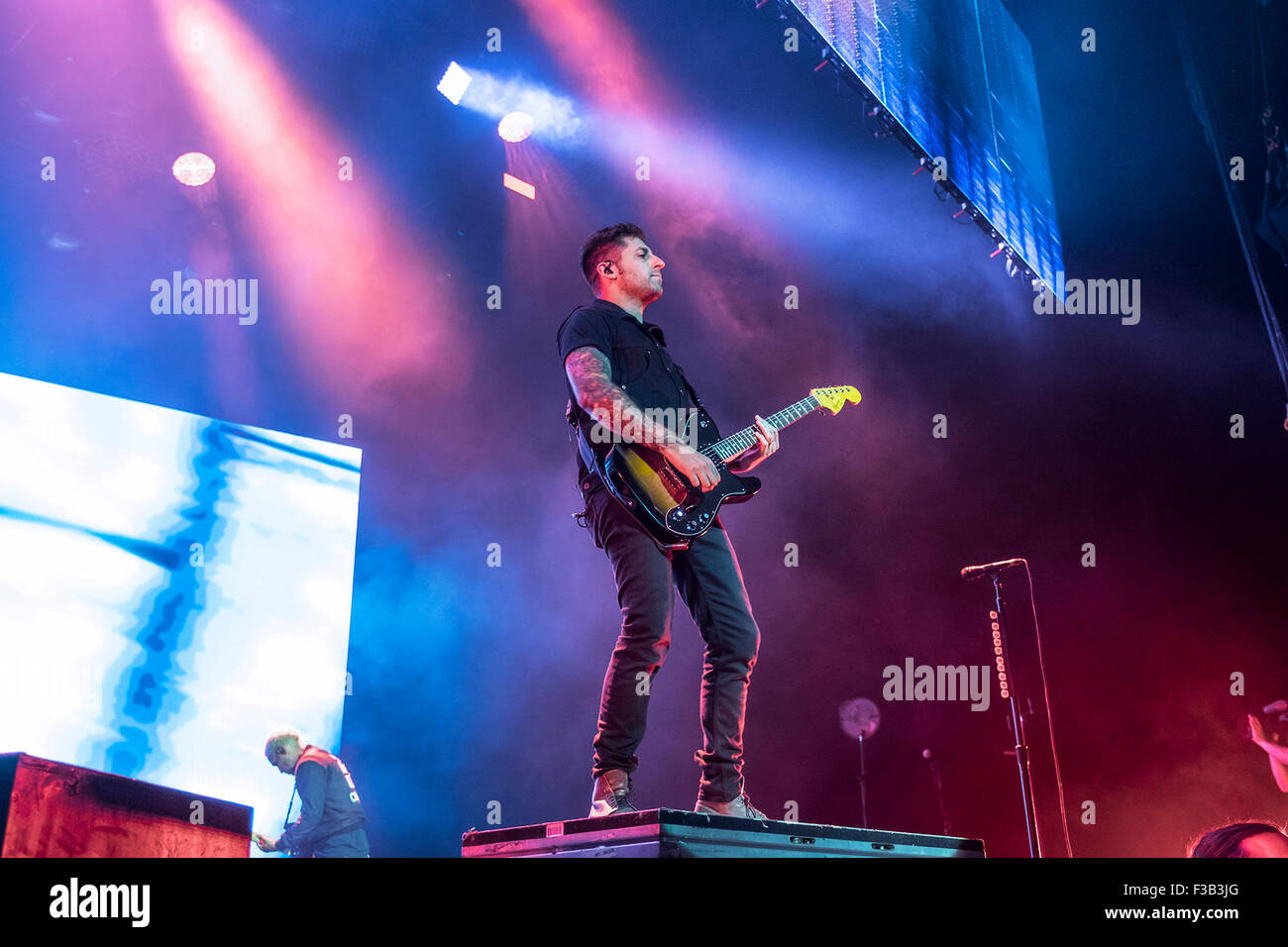 Leeds, UK. 3rd October 2015. Fall Out Boy perform at The Leeds First ...