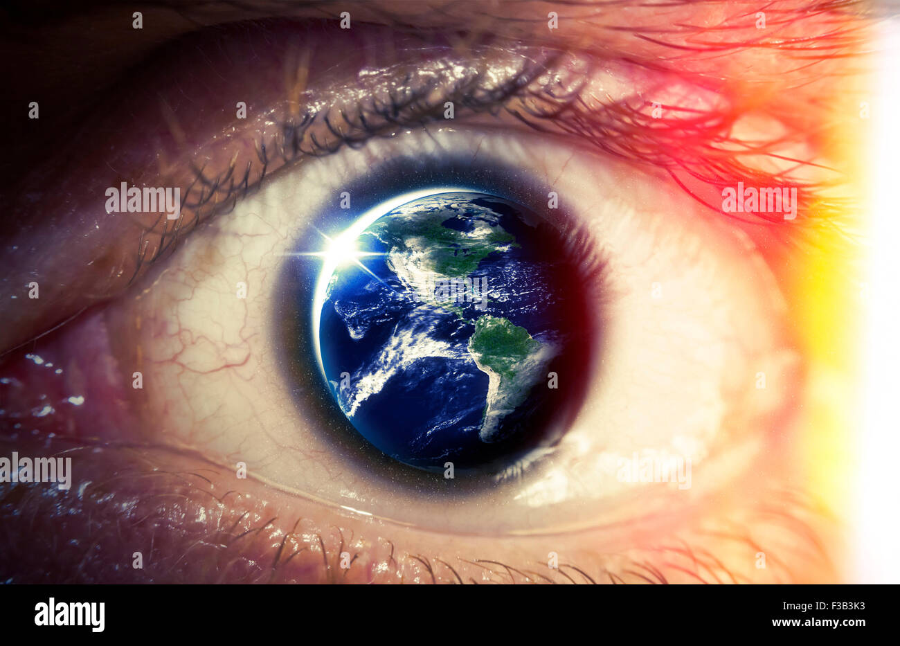 World map with eyes hi-res stock photography and images - Alamy