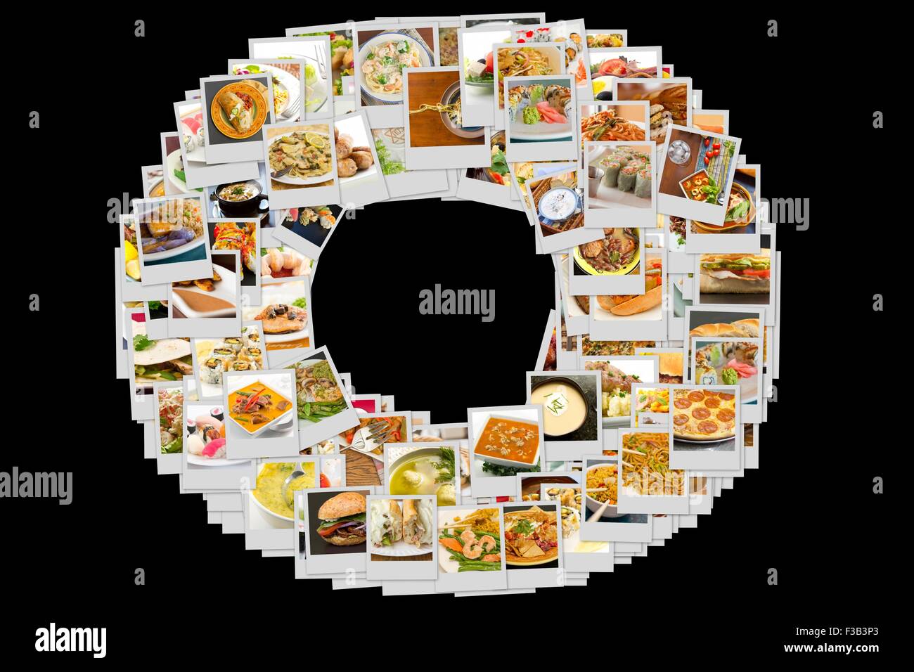 Collage of lots of popular worldwide dinner foods and appetizers Stock ...